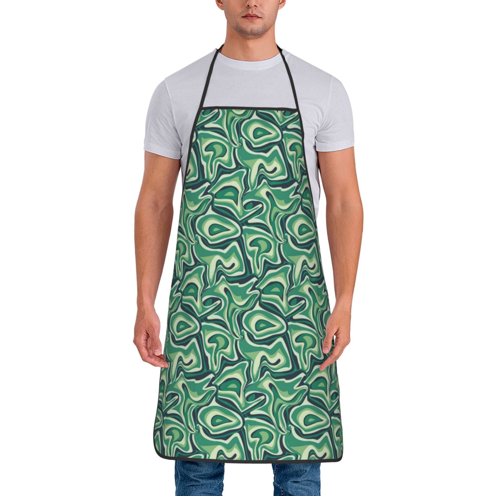 Aprons for Men Women - Green paint spots Cooking Kitchen Apron Chef ...
