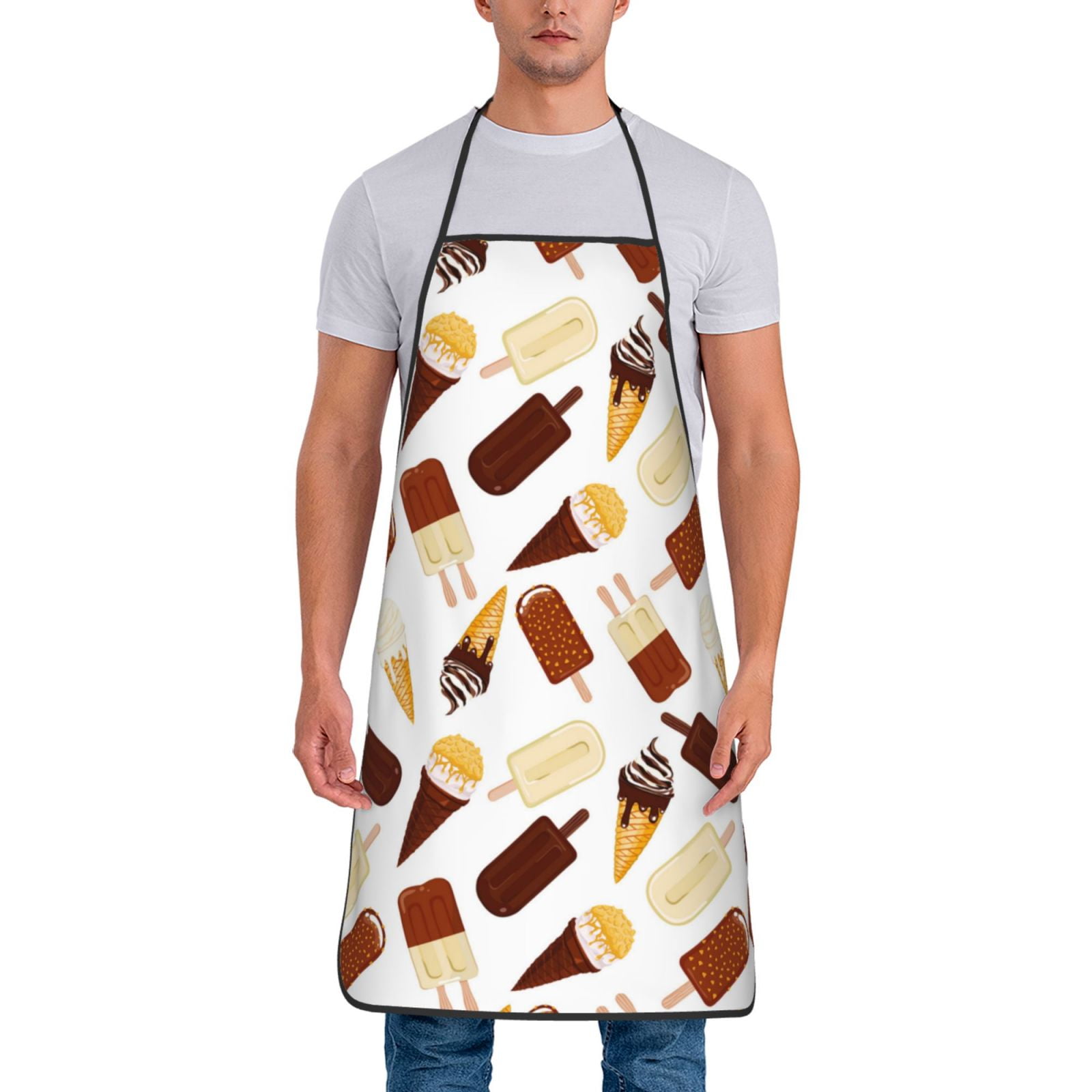 Aprons for Men Women - Ice Cream Popsicle Cooking Kitchen Apron Chef ...