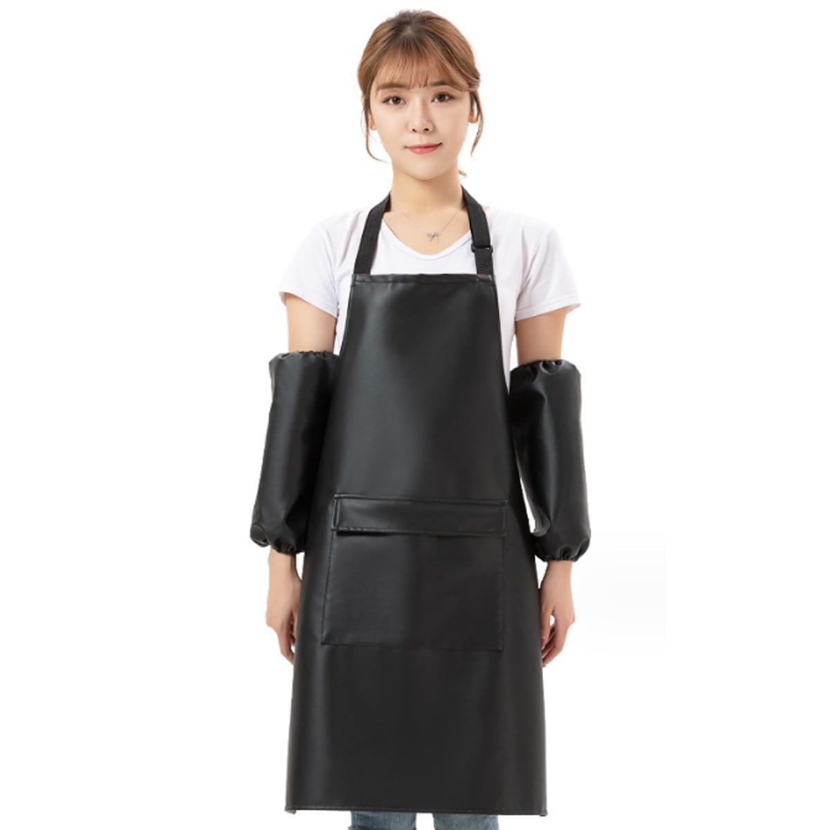 Aprons for Men Women with Large Pockets, Waterproof Rubber Vinyl Apron ...