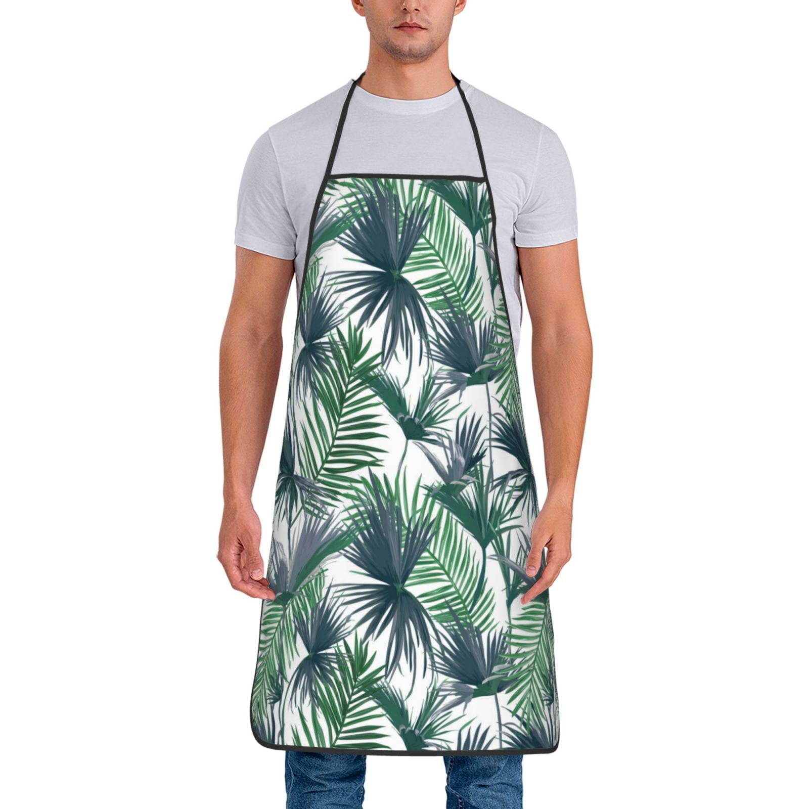 Aprons for Men Women - Palm tree_Green Cooking Kitchen Apron Chef Apron ...