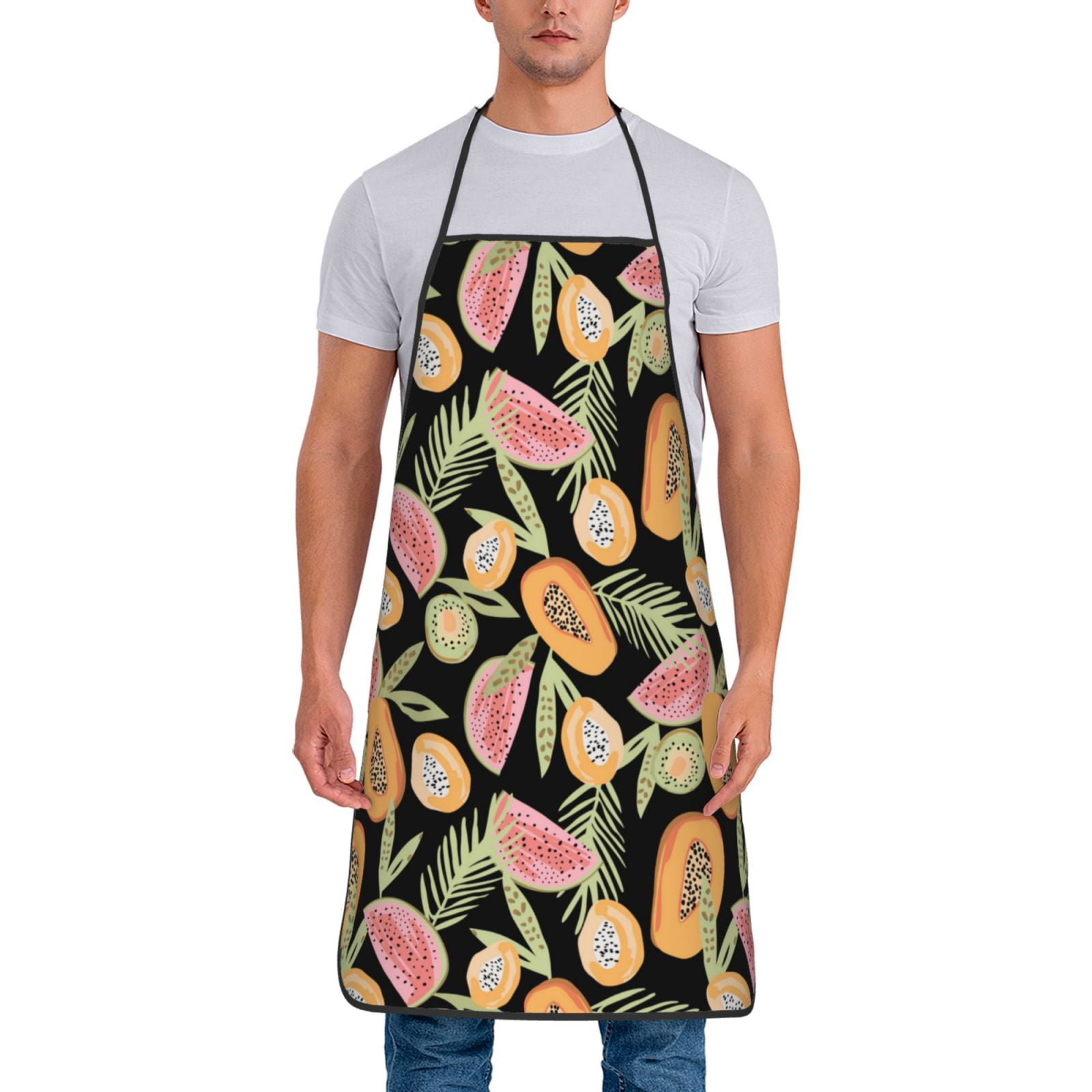 Aprons for Men Women - Papaya watermelon kiwi Cooking Kitchen Apron ...