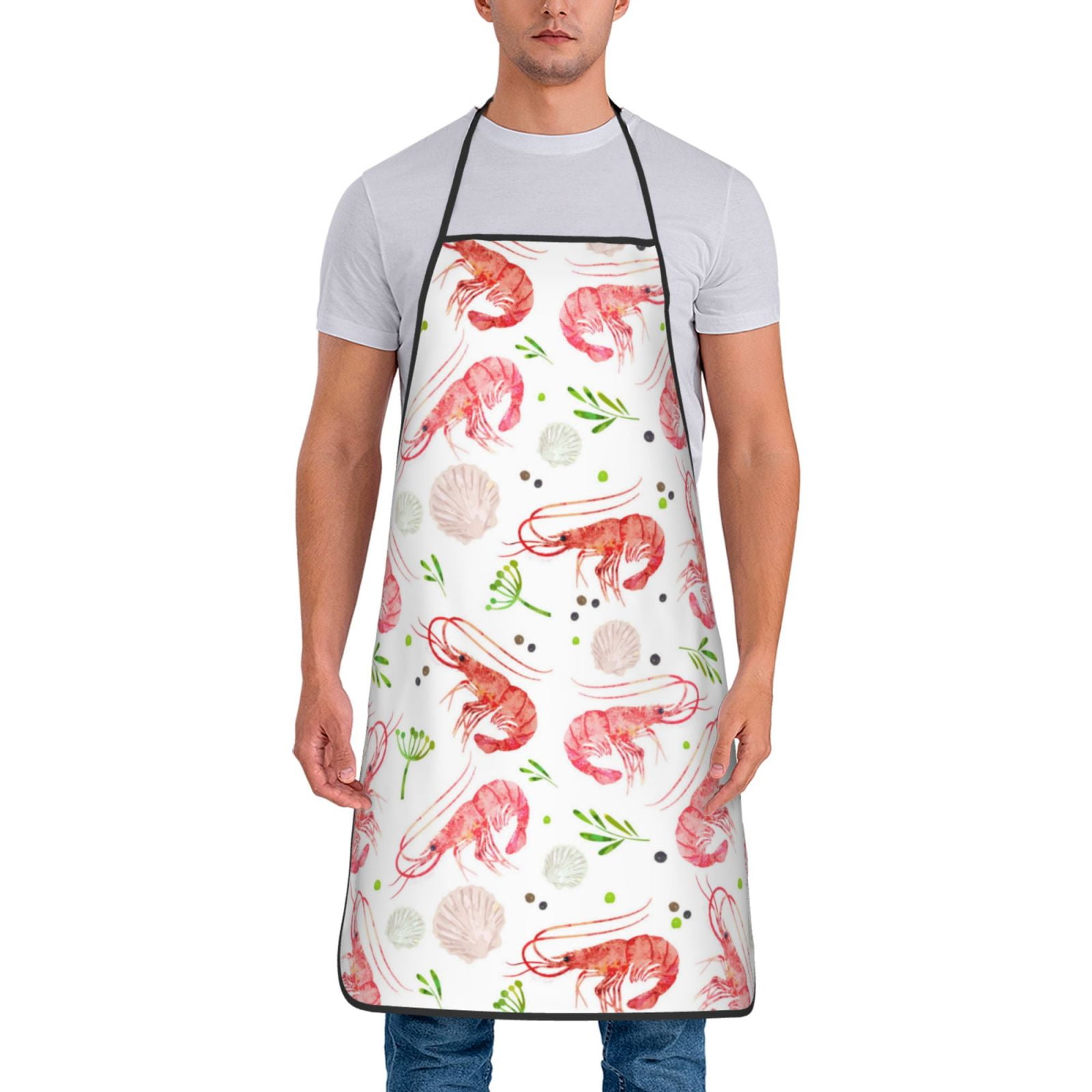 Aprons for Men Women - Shrimp Shells Seaweed Cooking Kitchen Apron Chef ...