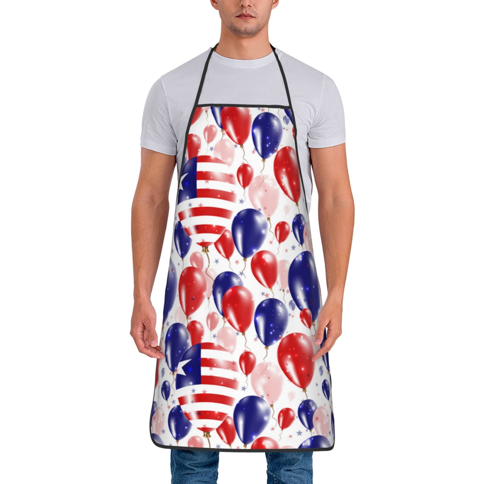Aprons for Men Women - USA Flag balloon Print Cooking Kitchen Apron ...