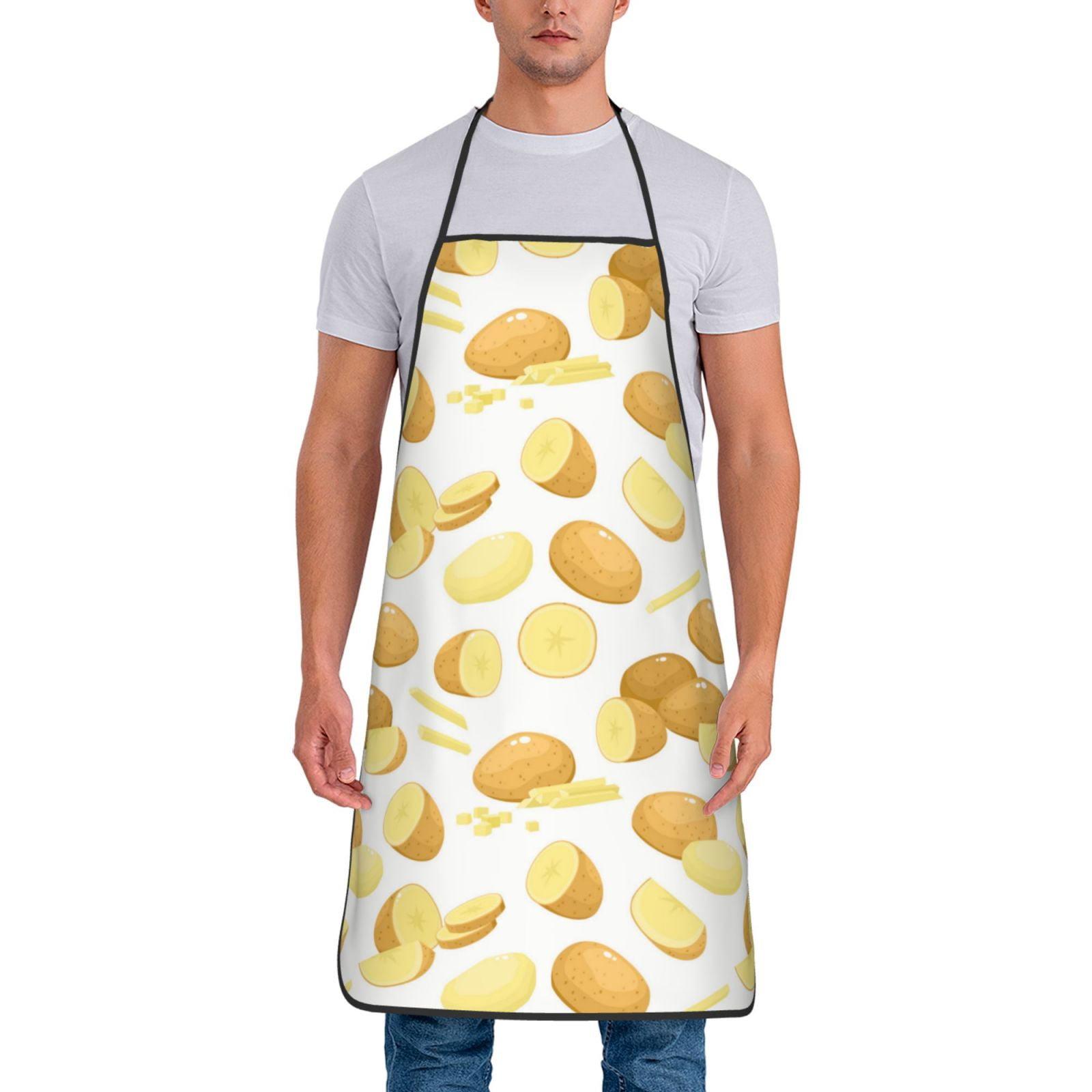 Aprons for Men Women - cartoon Potato Pattern Cooking Kitchen Apron ...