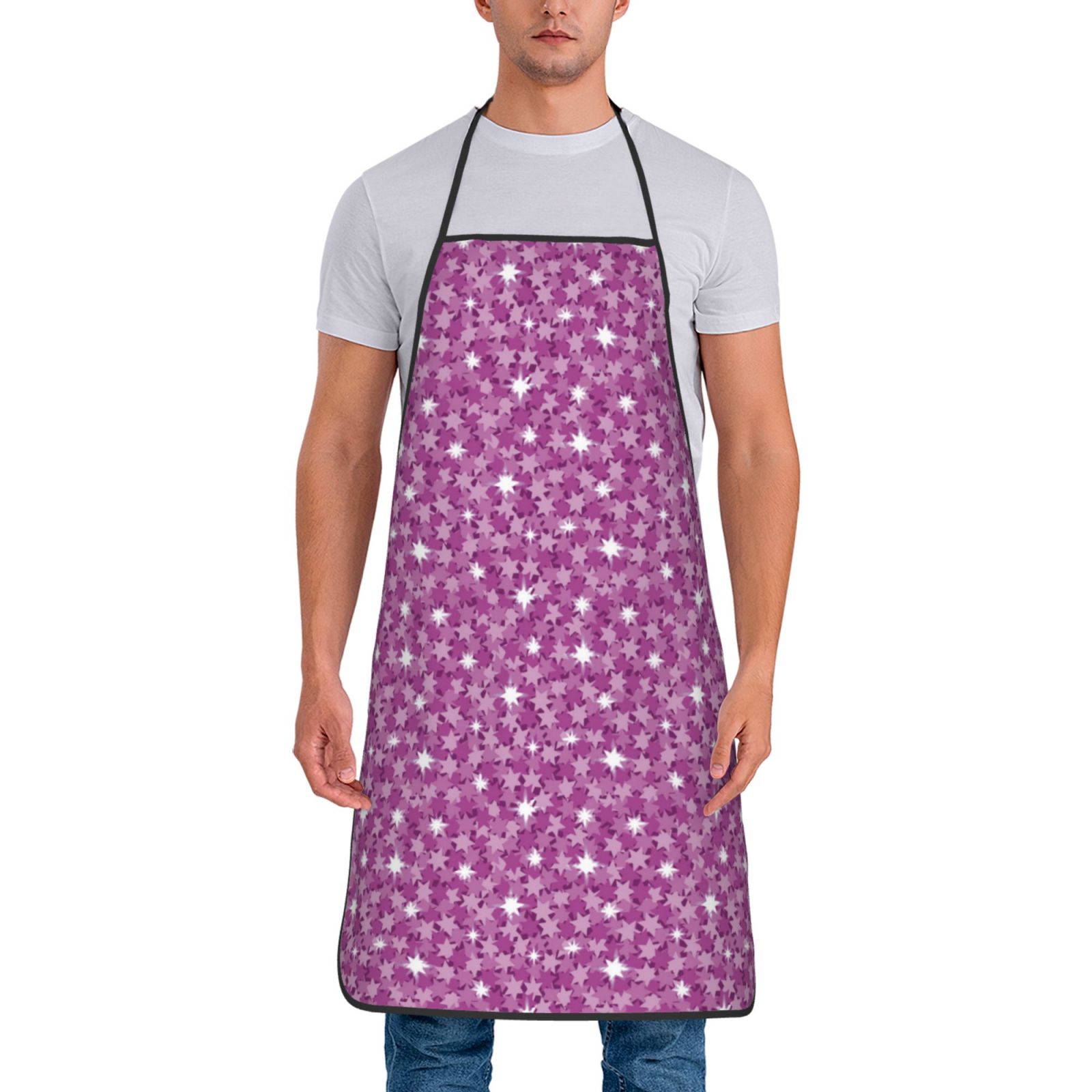 Aprons for Men Women - pink glitter star print Cooking Kitchen Apron ...