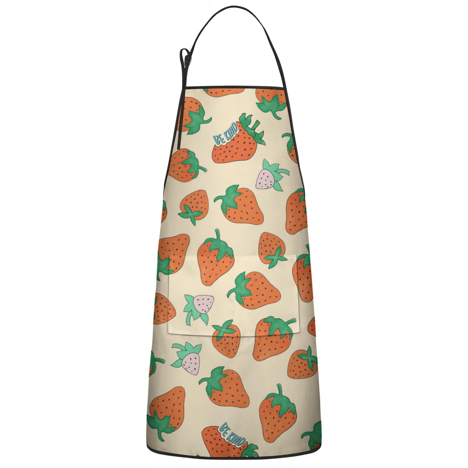 Aprons Strawberry Fruits Bib Apron Cute Adjustable Aprons for BBQ Painting Cooking - Walmart.com