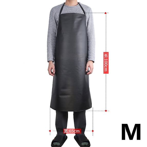 Aprons Waterproof Oilproof Pvc Black Apron For Kitchen Waterproof Areas ...