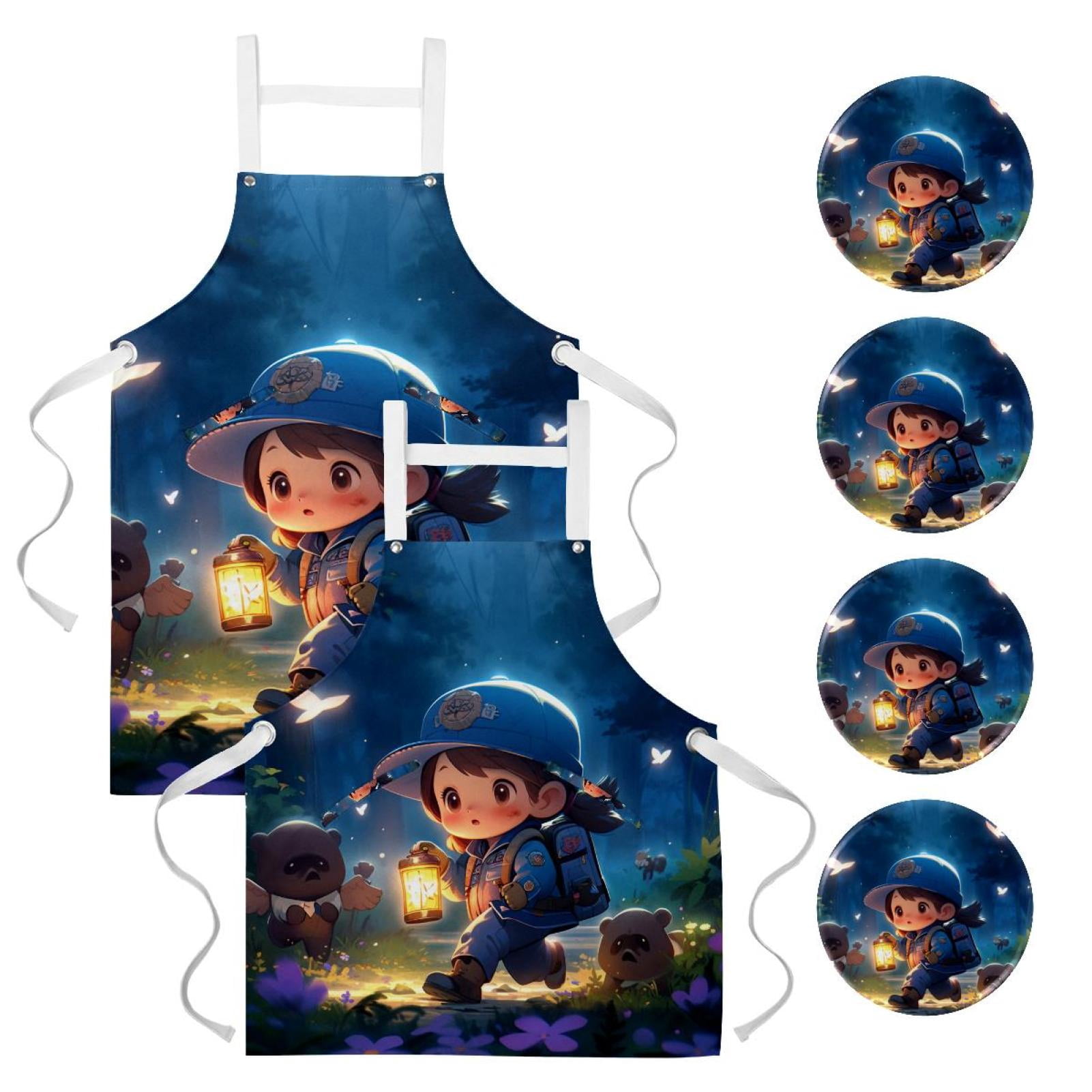 Aprons for Women Men Chef With Pockets - 2 Pack Adventure Girl ...