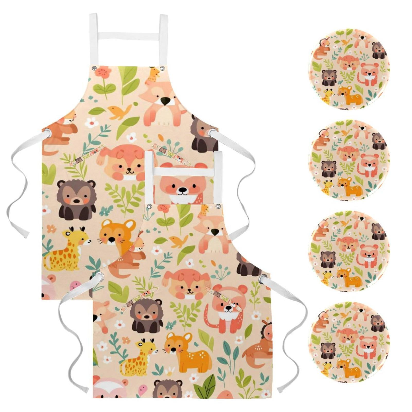 Aprons for Women Men Chef With Pockets - 2 Pack Art Butterfly ...