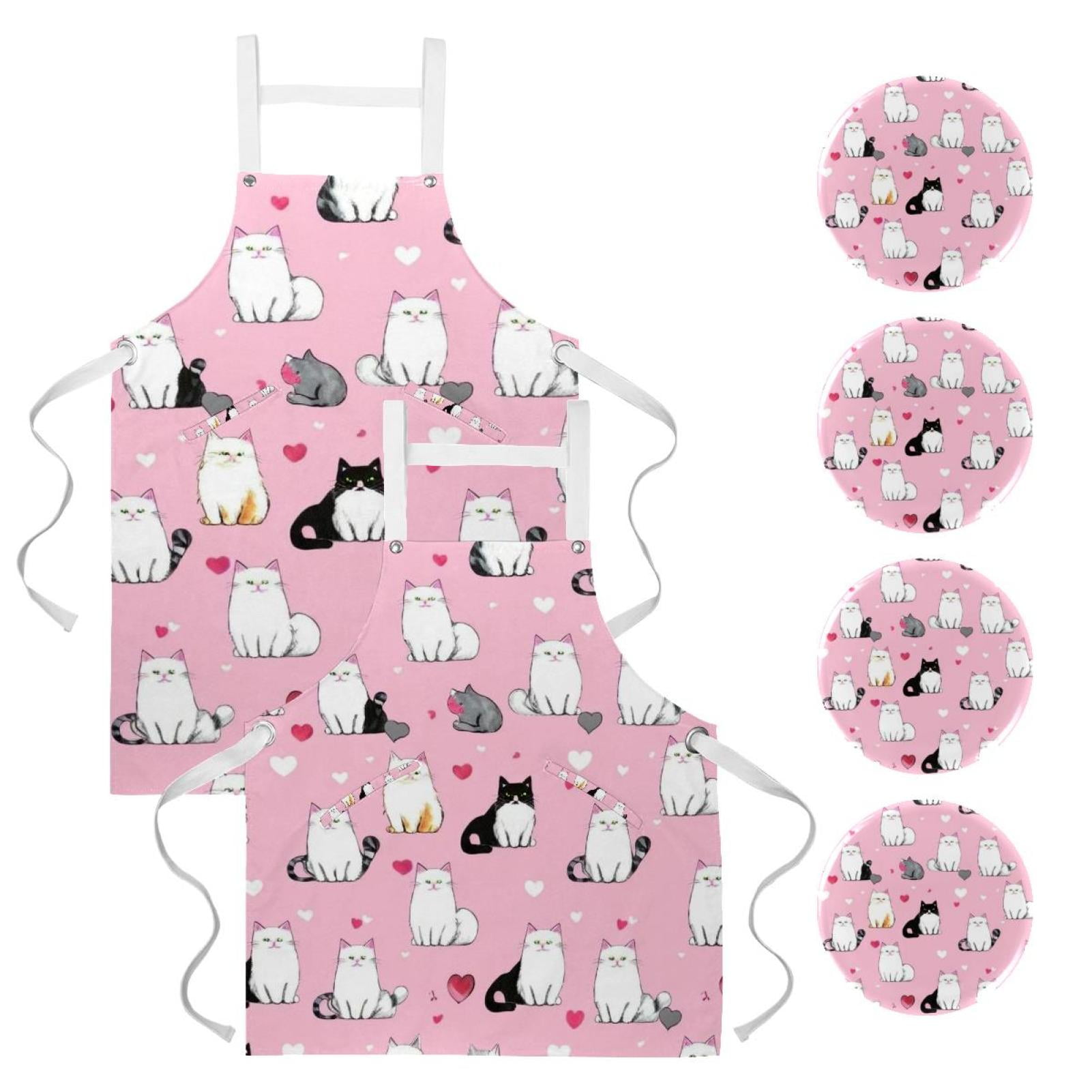 Aprons for Women Men Chef With Pockets - 2 Pack Cartoon Animals ...
