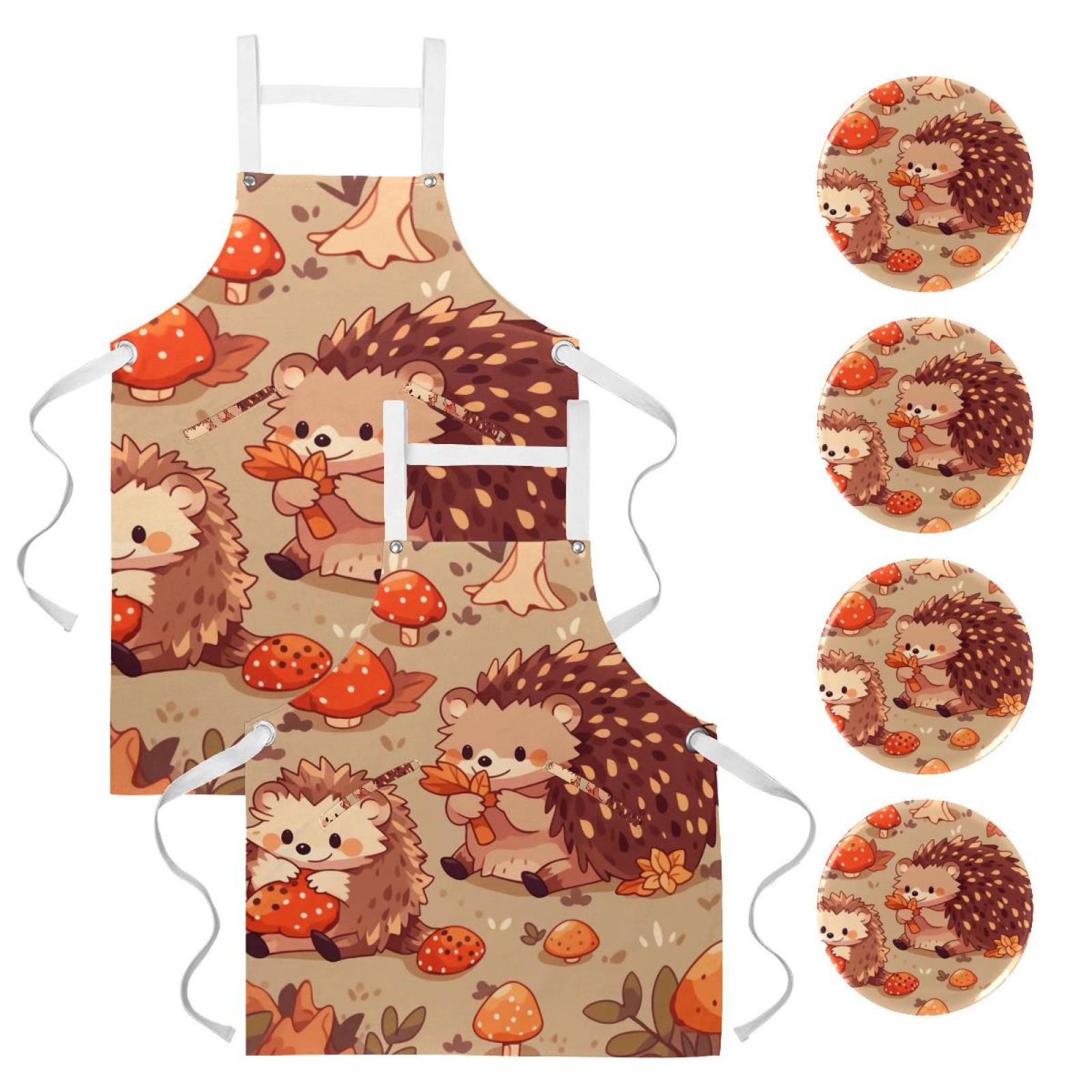 Aprons for Women Men Chef With Pockets - 2 Pack Cartoon Animals ...