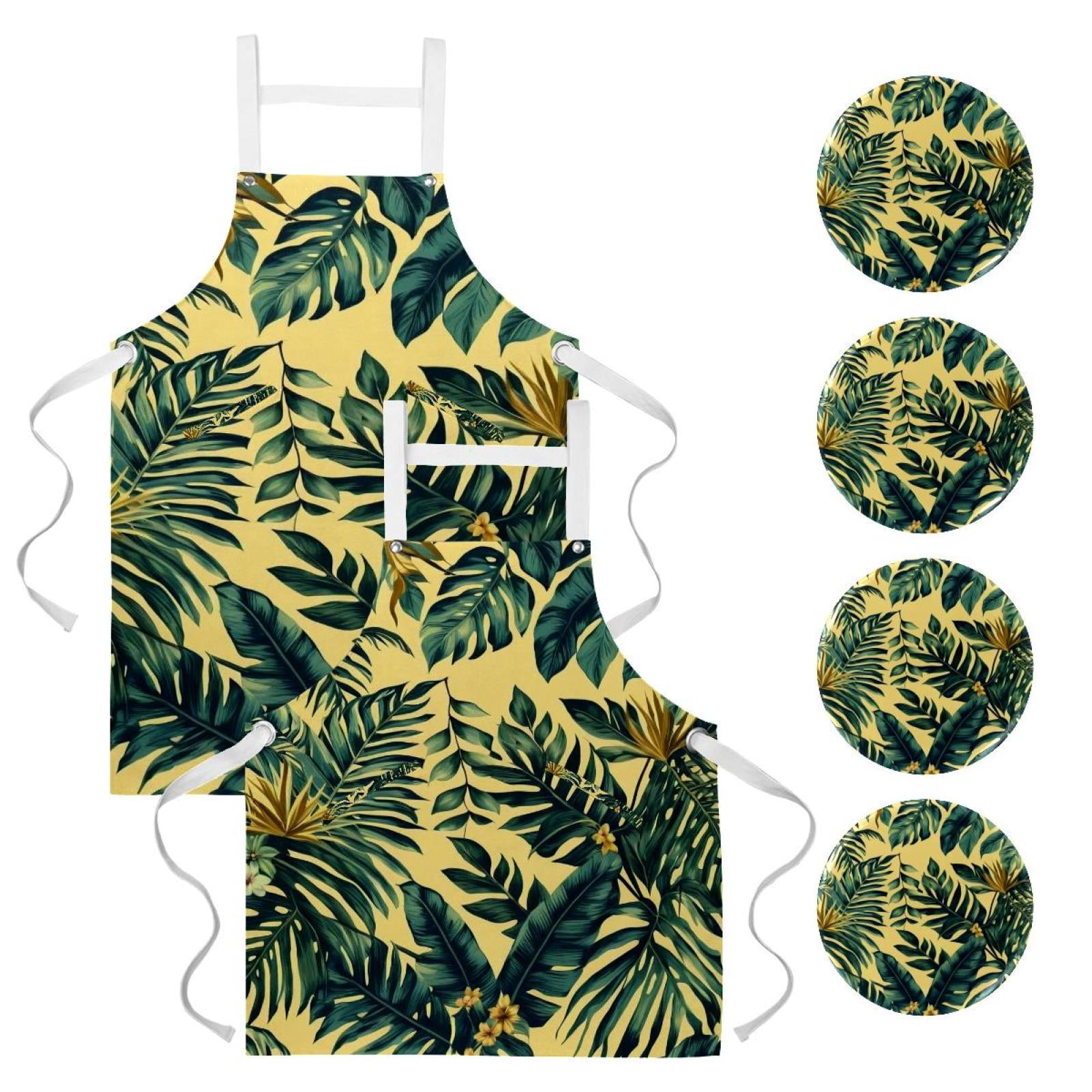 Aprons for Women Men Chef With Pockets - 2 Pack Colored Leaves ...