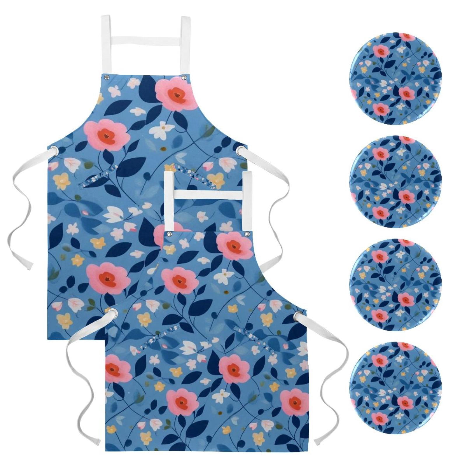 Aprons for Women Men Chef With Pockets - 2 Pack Colored Leaves ...