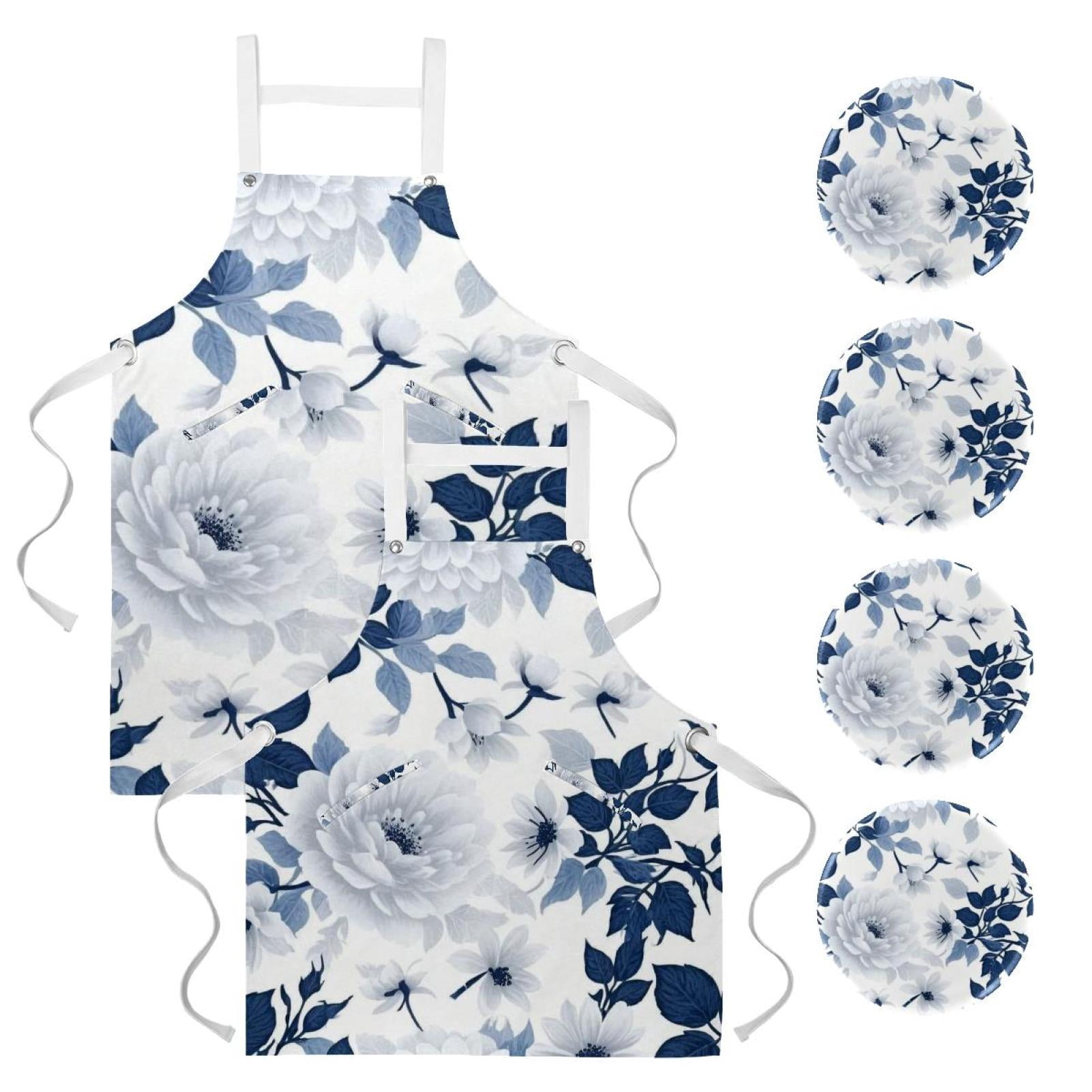 Aprons for Women Men Chef With Pockets - 2 Pack Colored Leaves ...