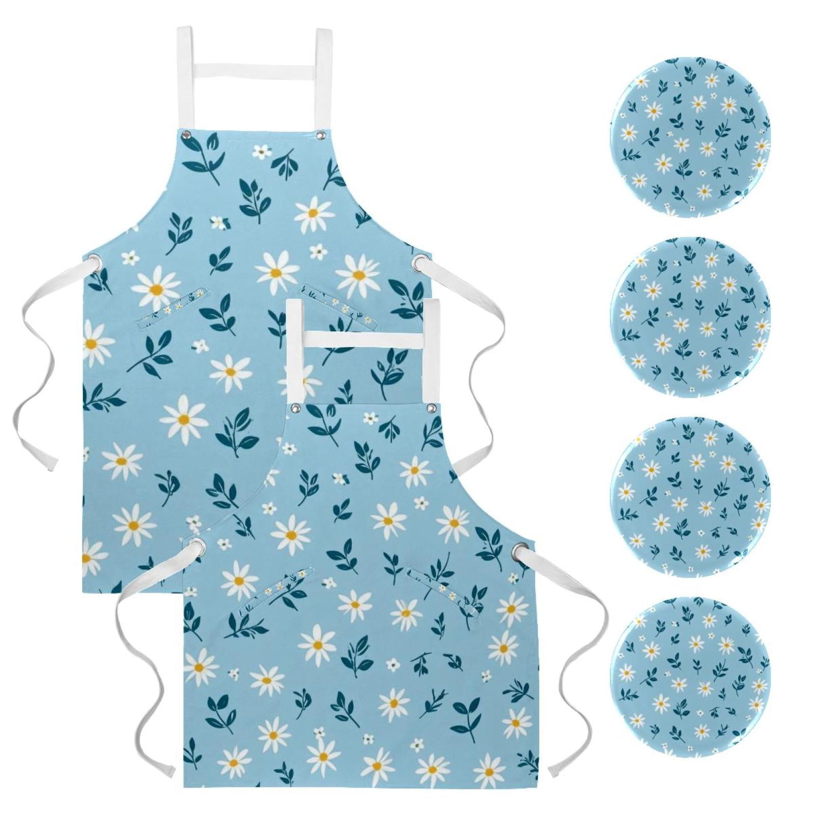 Aprons for Women Men Chef With Pockets - 2 Pack Colored Leaves ...