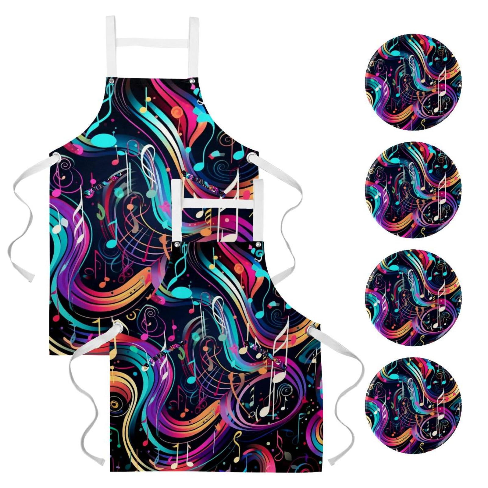 Aprons for Women Men Chef With Pockets - 2 Pack Colorful Aesthetic ...