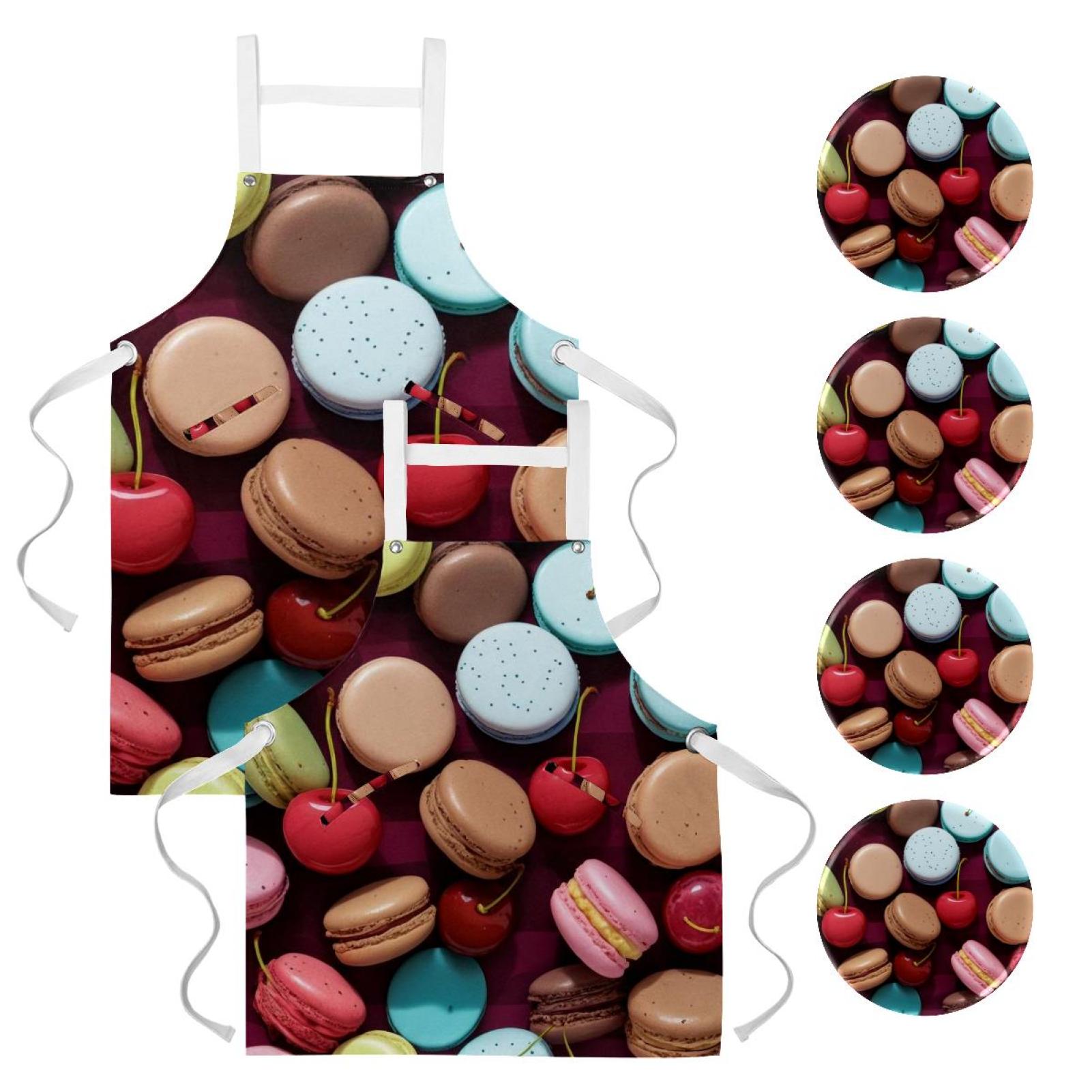 Aprons for Women Men Chef With Pockets - 2 Pack Colorful Art Desserts ...