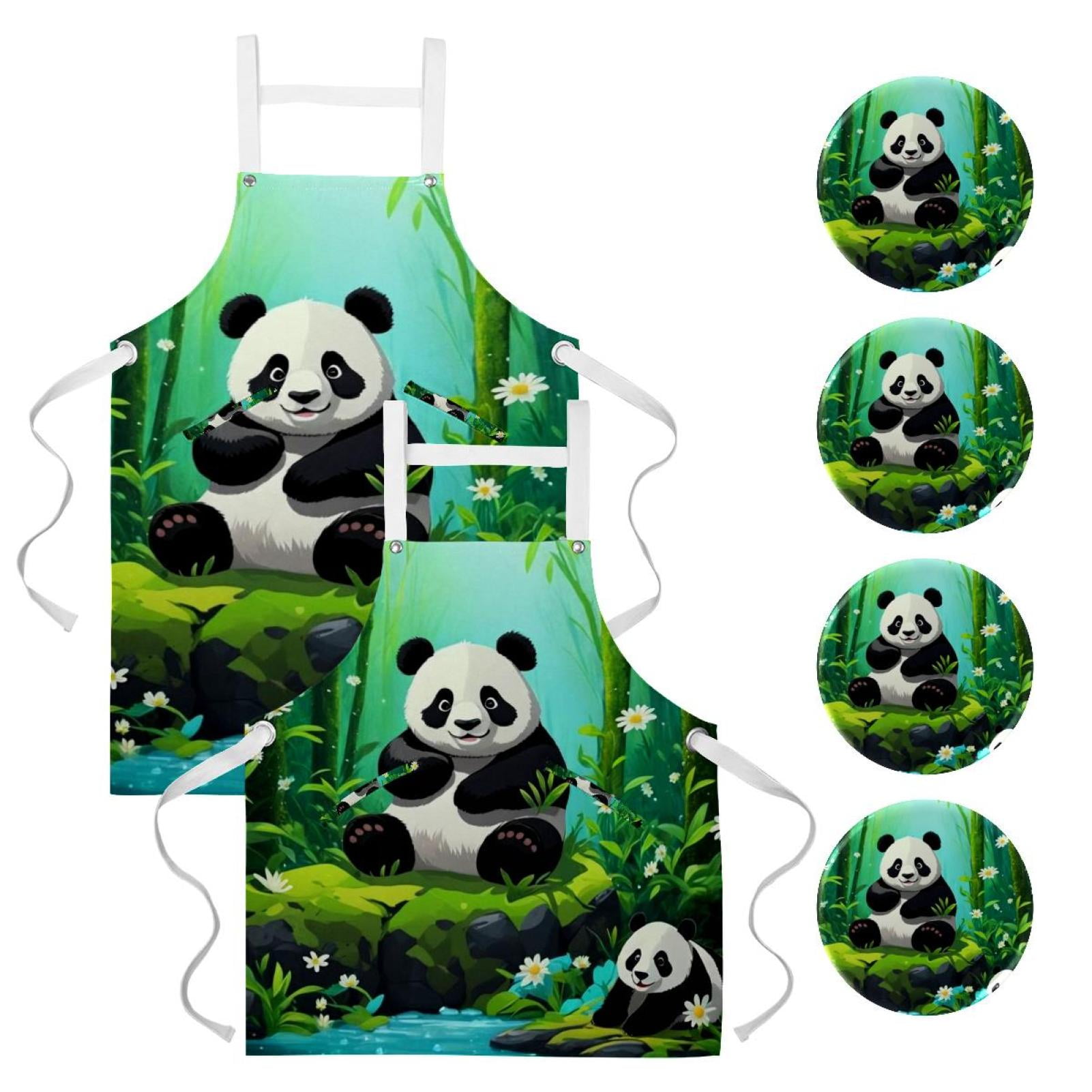 Aprons for Women Men Chef With Pockets - 2 Pack Cute Animals Adjustable ...