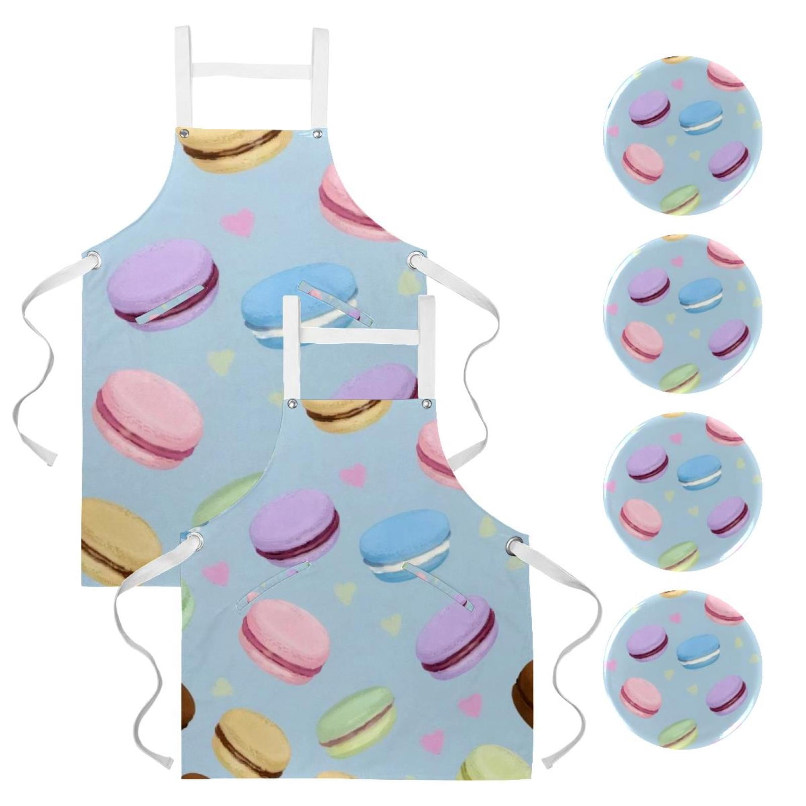Aprons for Women Men Chef With Pockets - 2 Pack Dessert Art Adjustable ...