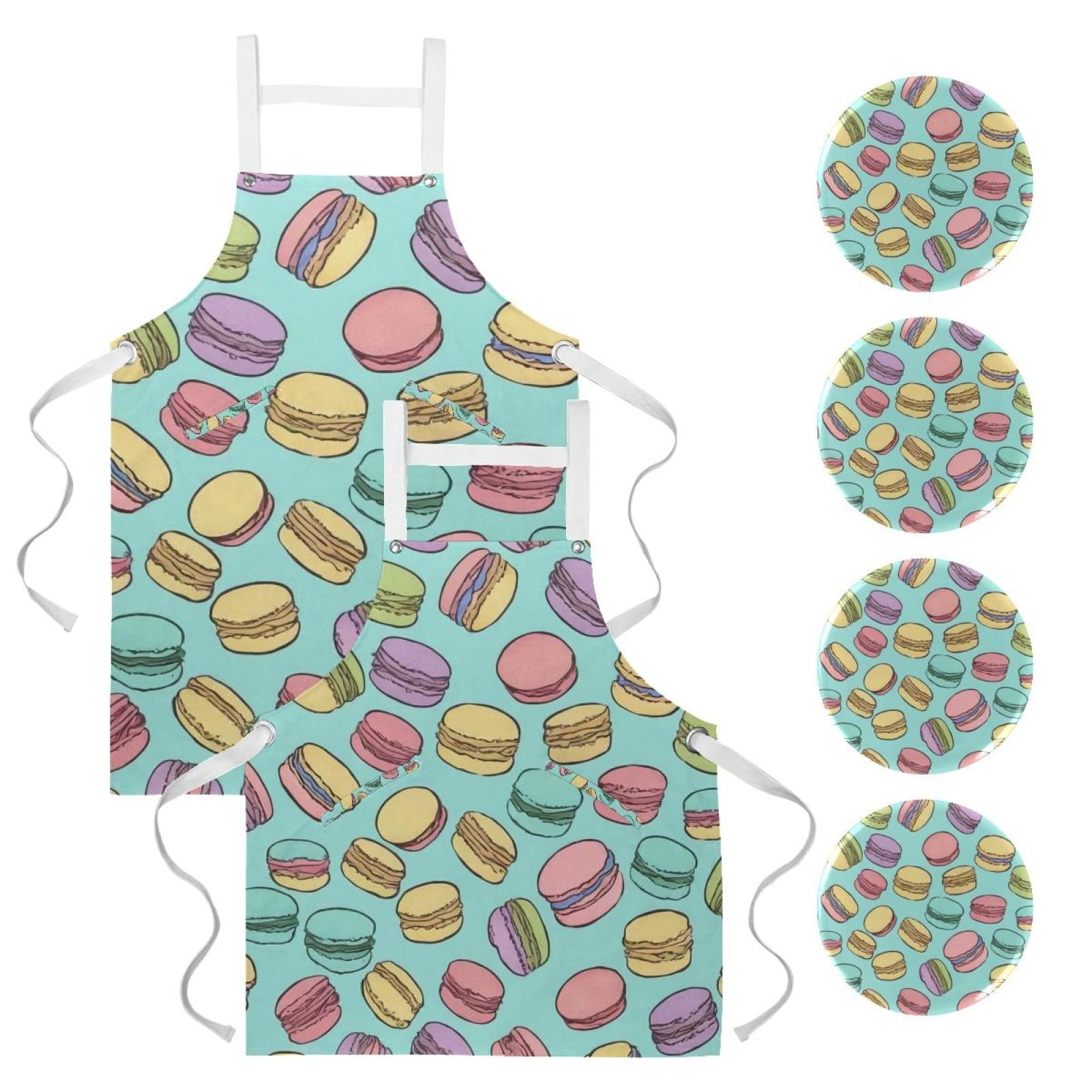 Aprons for Women Men Chef With Pockets - 2 Pack Dessert Art Adjustable ...