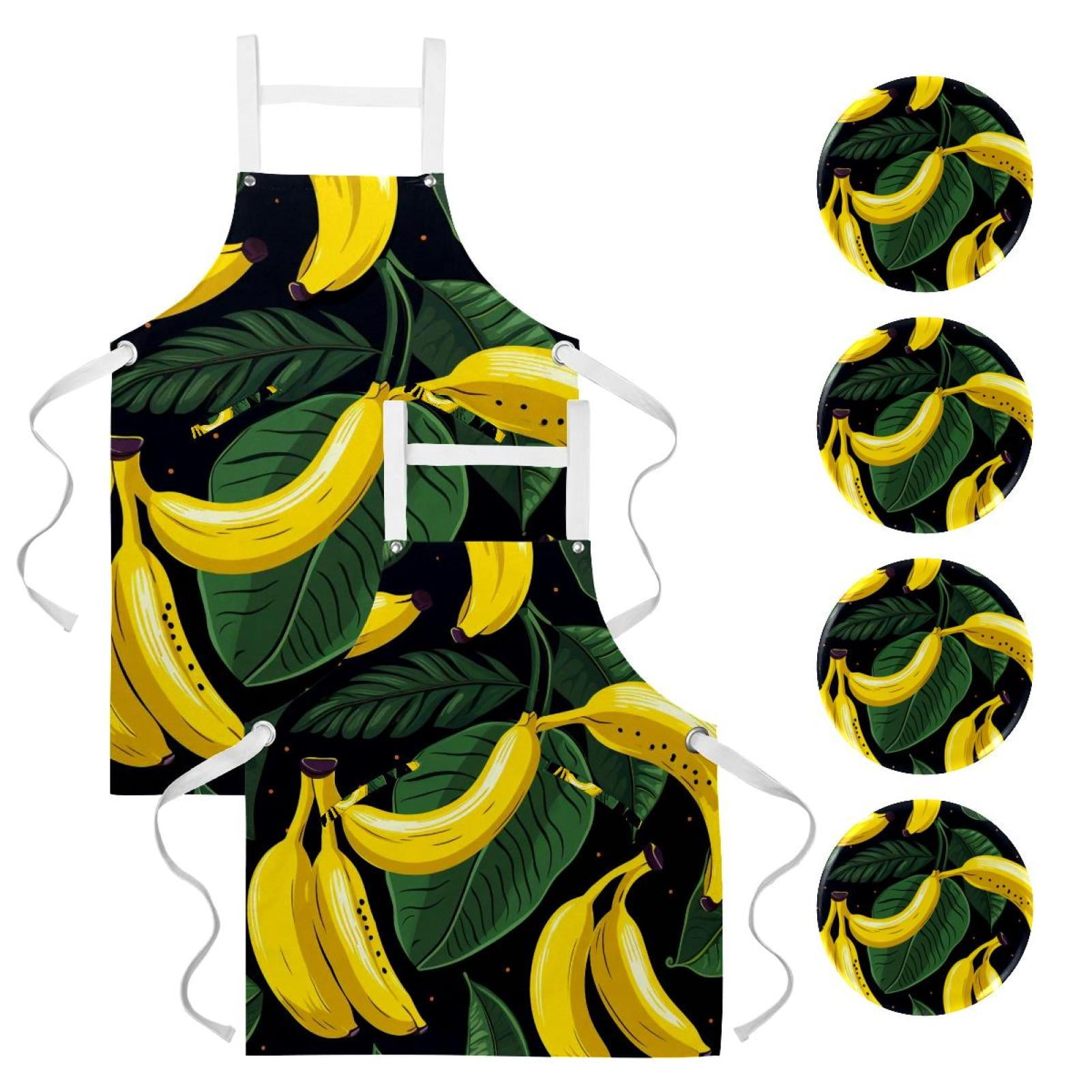 Aprons for Women Men Chef With Pockets - 2 Pack Fresh Bananas ...