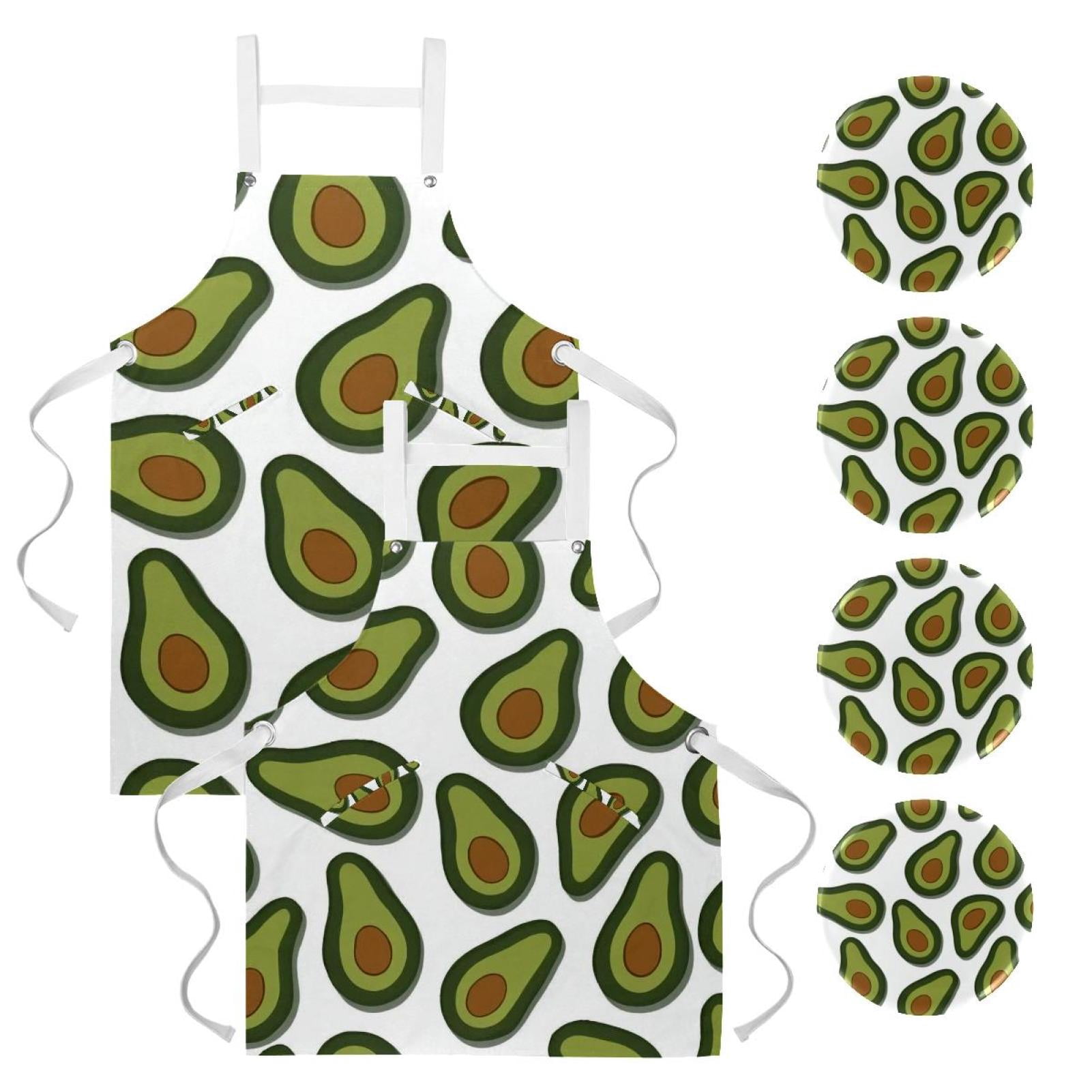 Aprons for Women Men Chef With Pockets - 2 Pack Green avocado ...