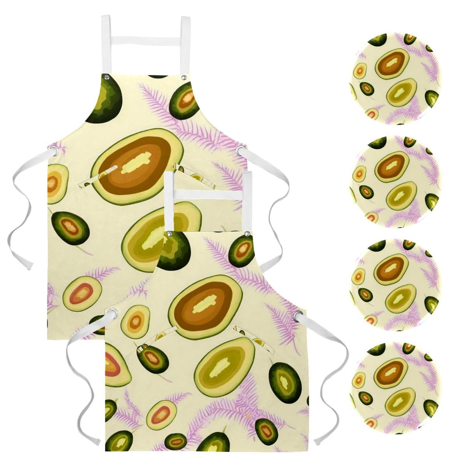 Aprons for Women Men Chef With Pockets - 2 Pack Green avocado ...