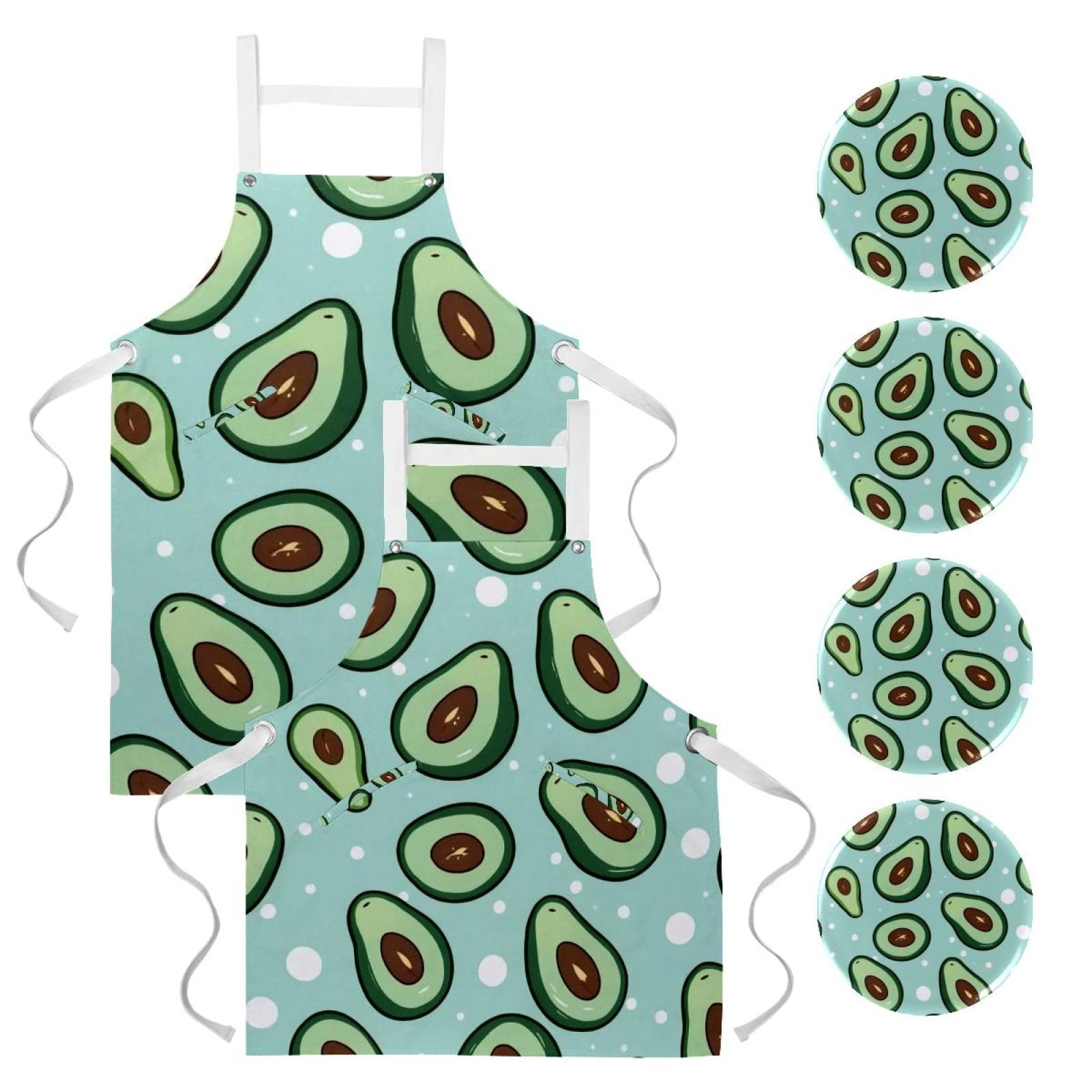 Aprons for Women Men Chef With Pockets - 2 Pack Green avocado ...