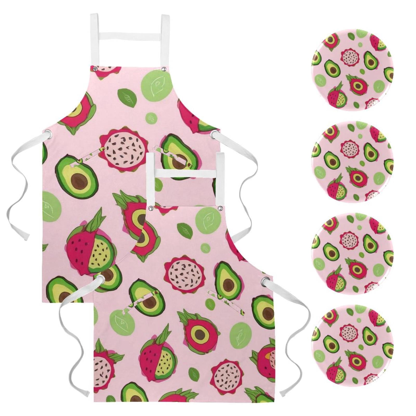 Aprons for Women Men Chef With Pockets - 2 Pack Green avocado ...