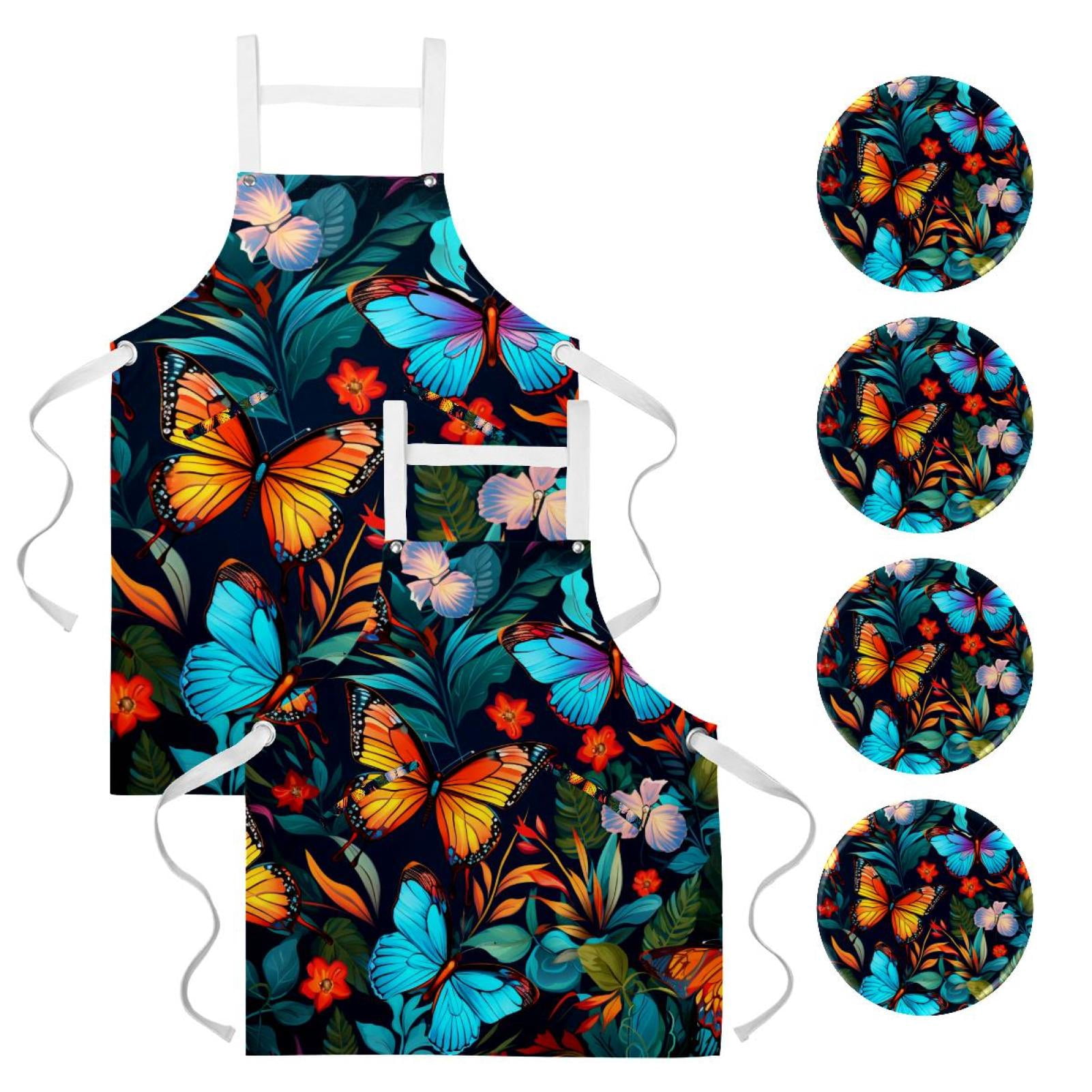 Aprons for Women Men Chef With Pockets - 2 Pack Jungle Colored ...