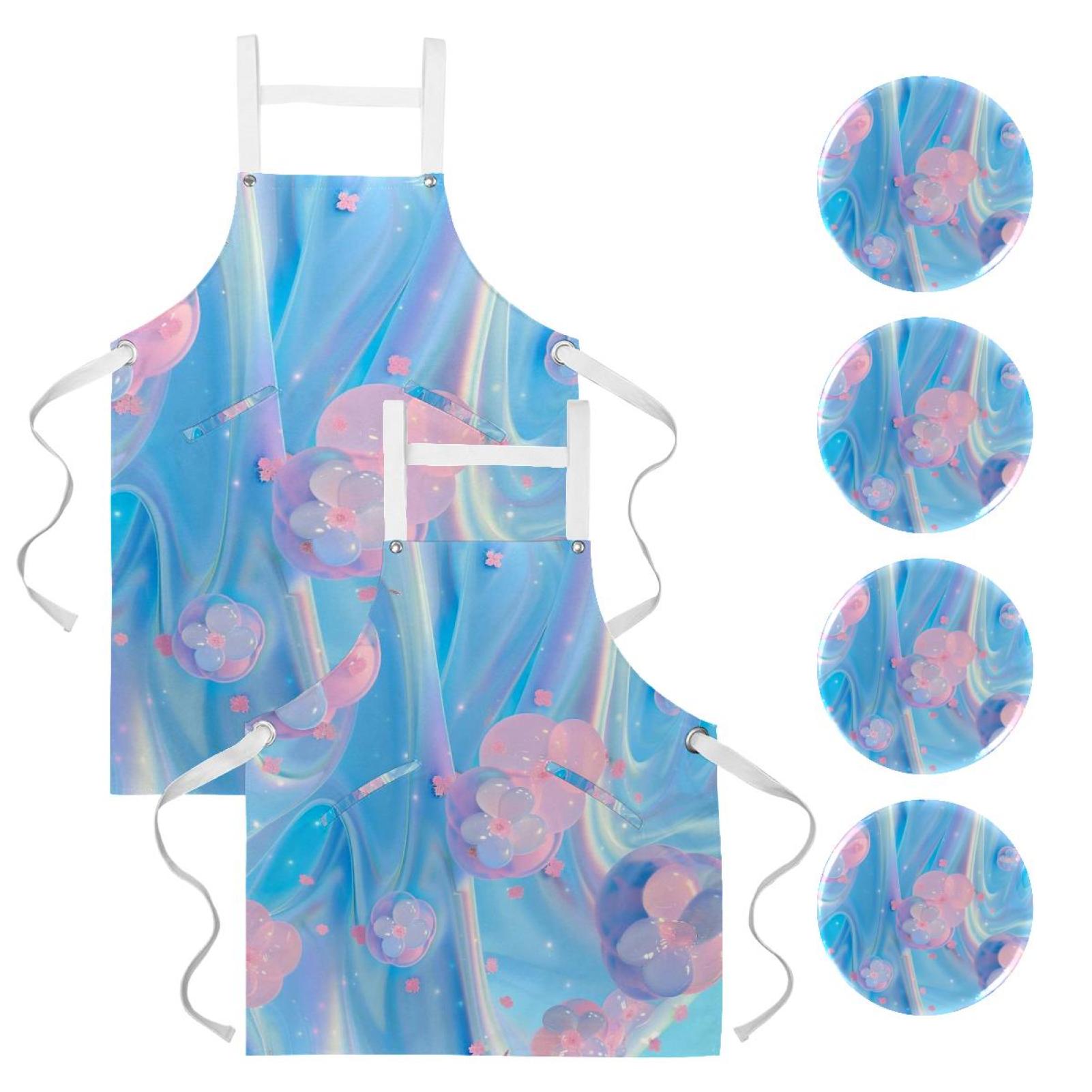 Aprons for Women Men Chef With Pockets - 2 Pack Leopard Adjustable Bib ...
