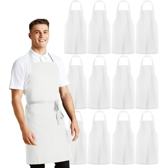 Aprons for Men - 100% Polyester Chef Apron Women with Extra Long Ties ...