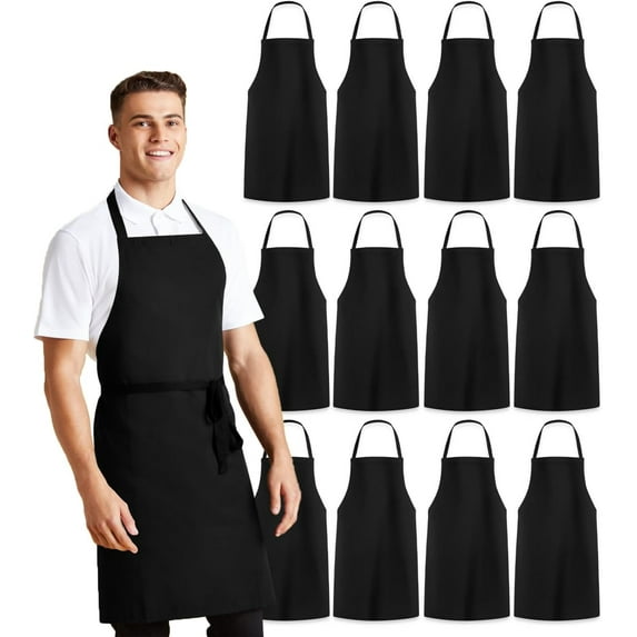 Aprons for Men - 100% Polyester Chef Apron Women with Extra Long Ties ...