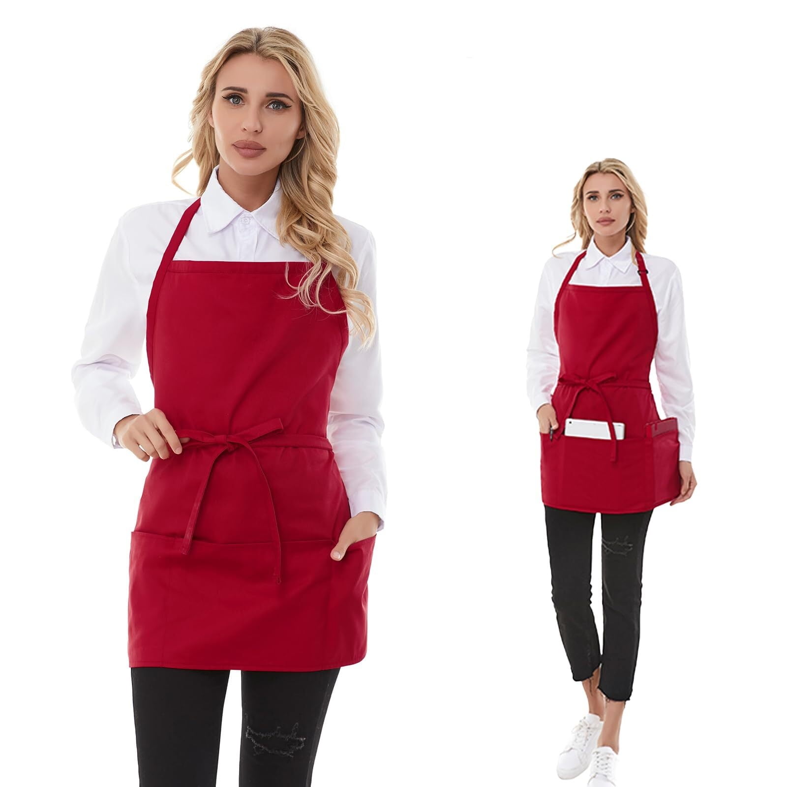 Aprons for Women with Pockets, Chef Apron for Men, Aprons for Cooking ...