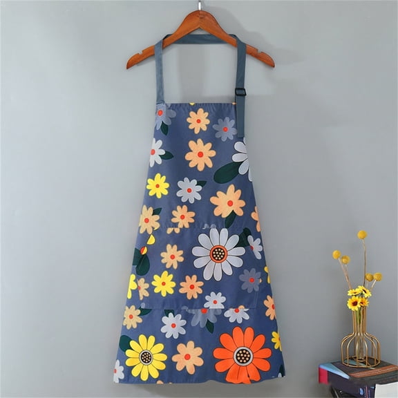 Floral Print Kitchen Apron, Elegant Cooking Bib with Bow Detail ...