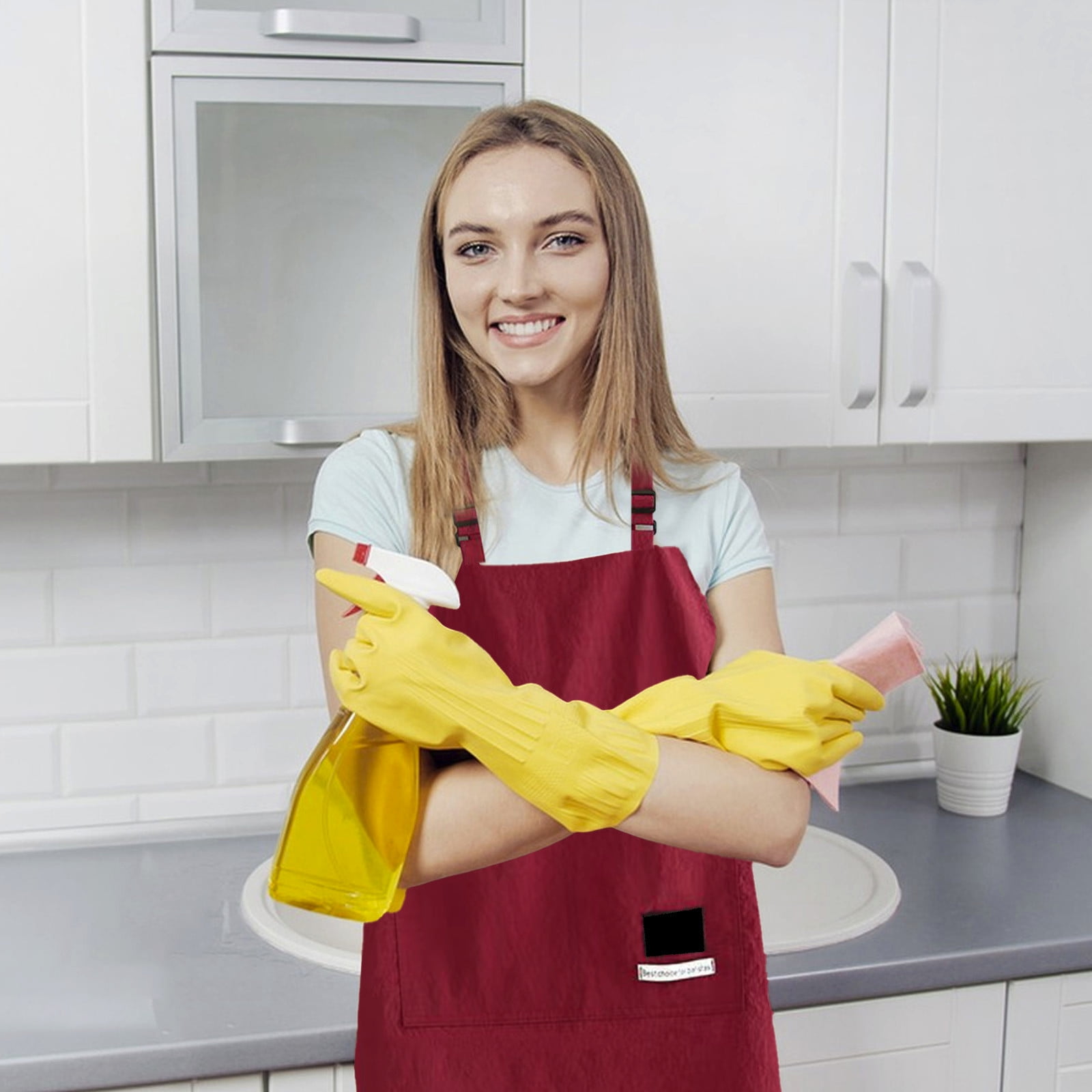 Aprons with Pockets,Kitchen Apron,Waterproof and Oil Proof Work Clothes ...