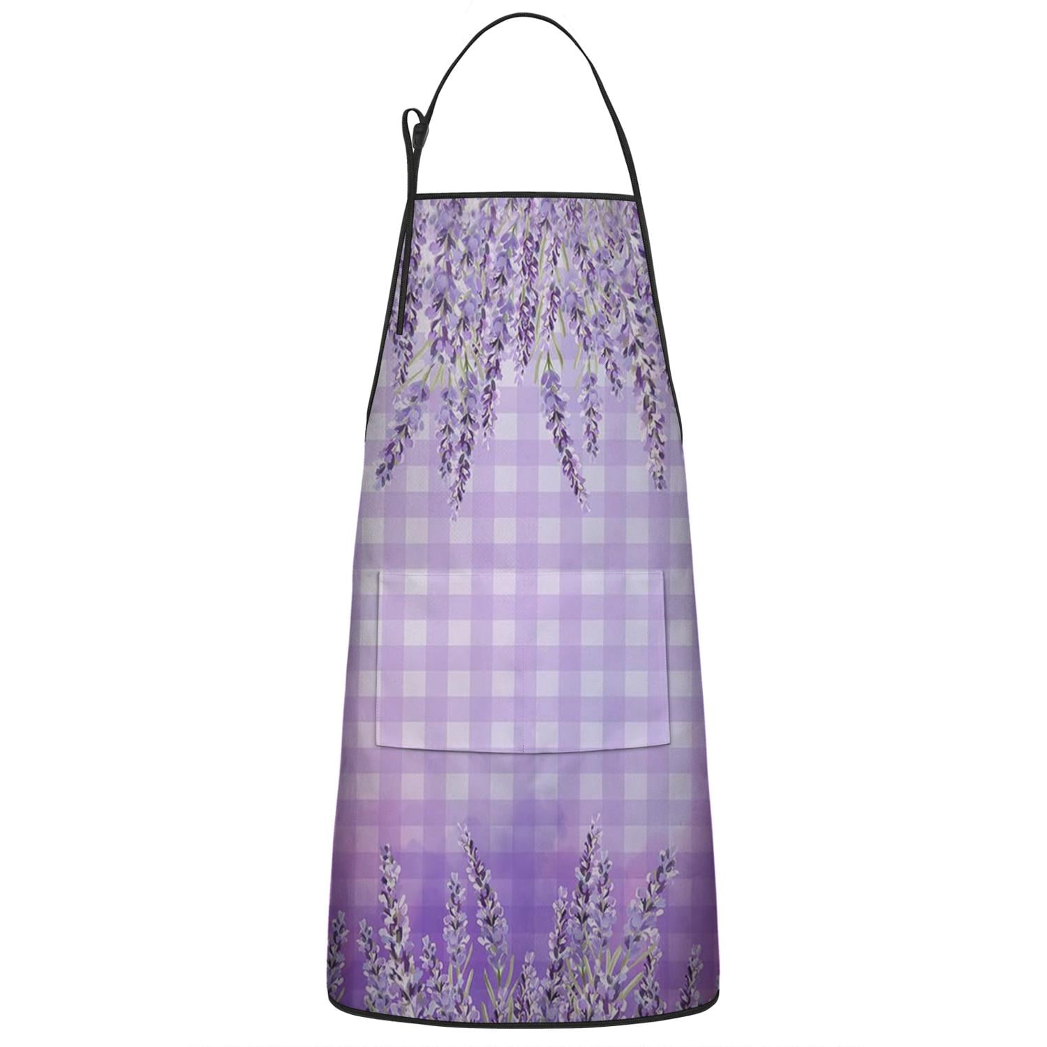 Aprons with Pockets Lavender Purple Bib Apron Cute Adjustable Apron for ...
