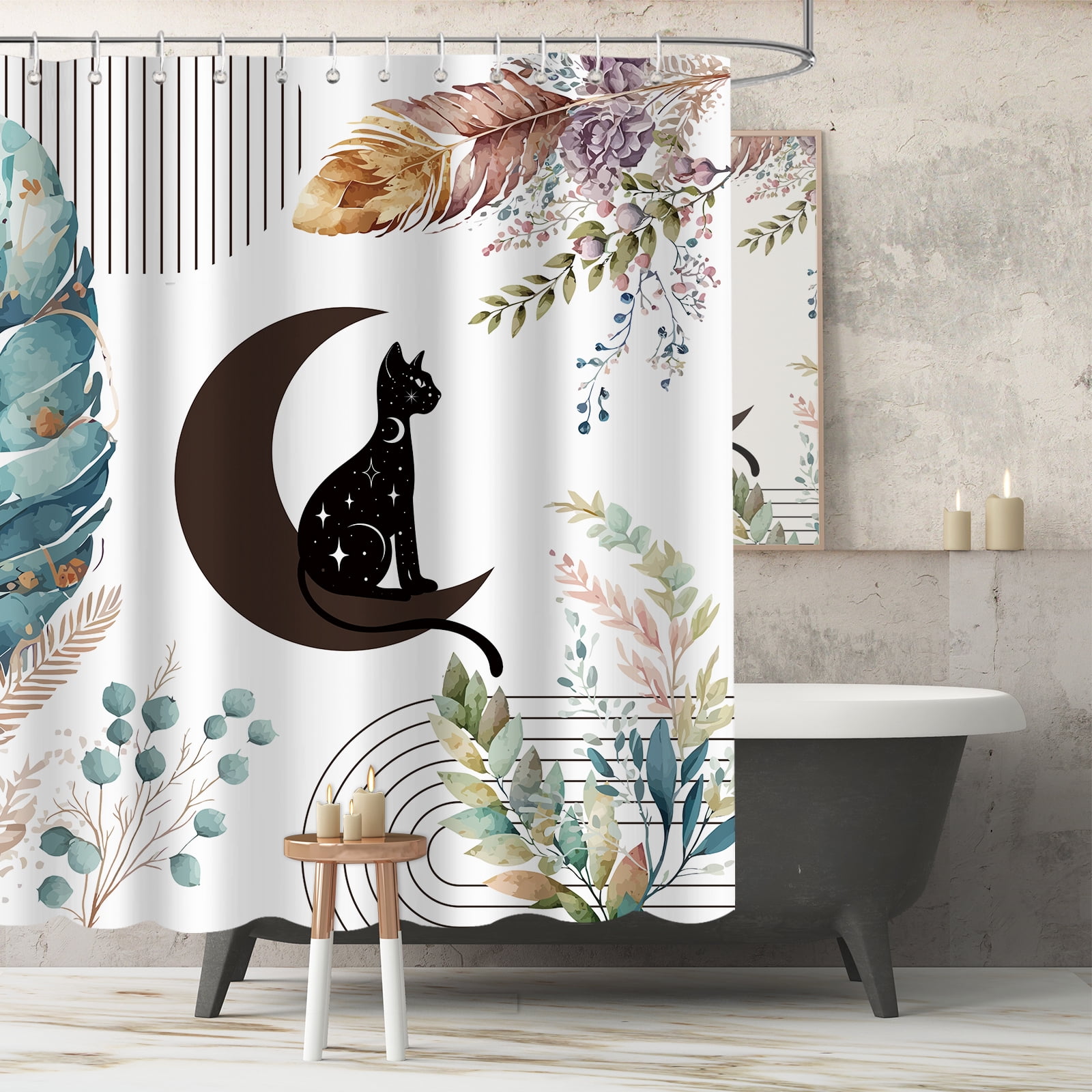 Aprophic 72x72 Boho Shower Curtain For Bathroom Decor Mid Century ...