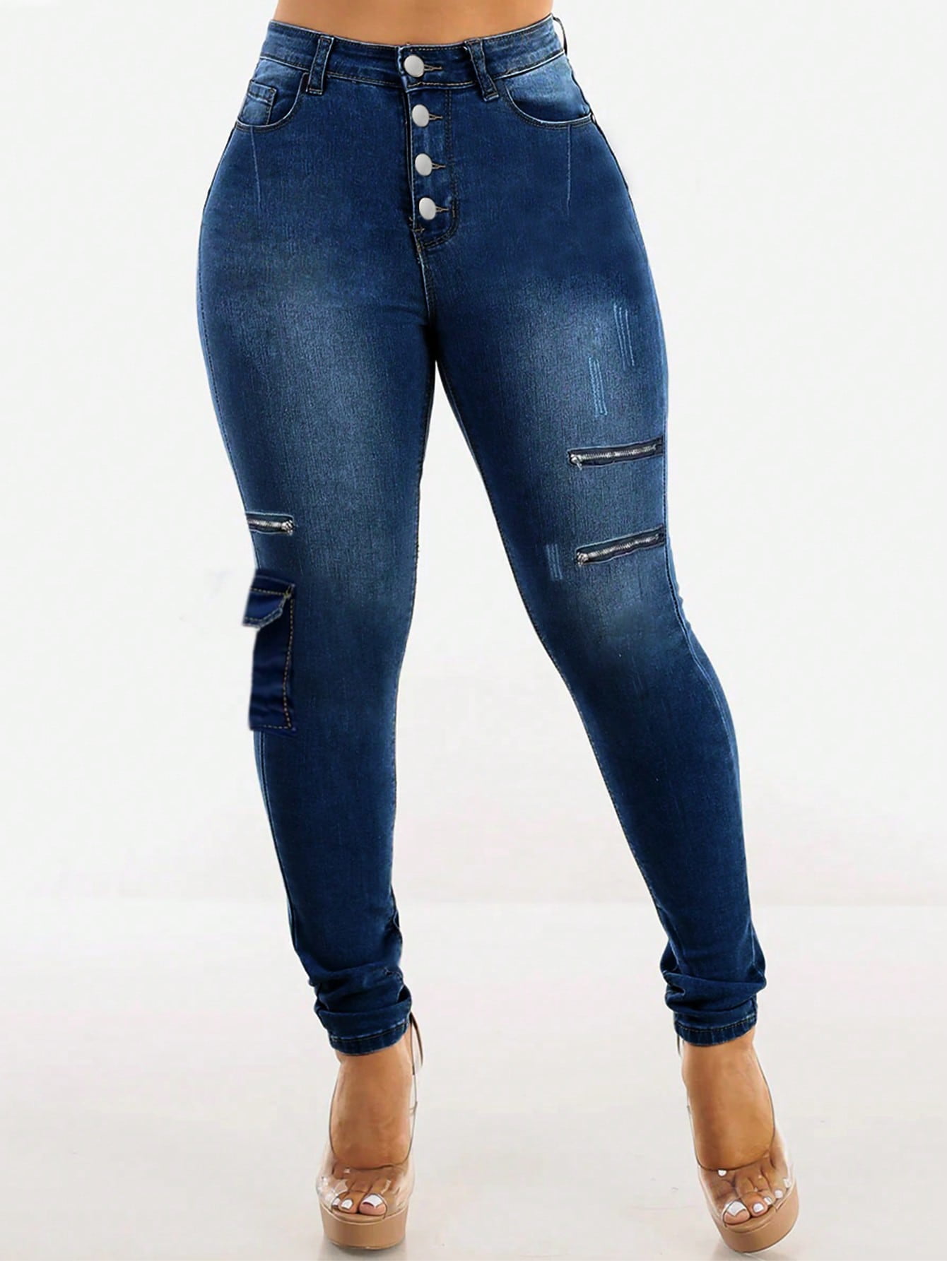 Aprpith Women's Jeans Womens Classic High Waisted Skinny Stretch Butt ...