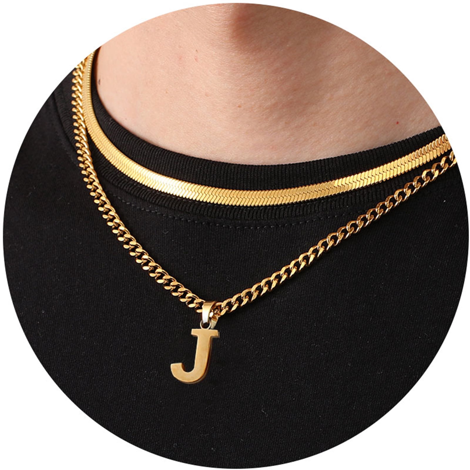 Apsvo 2pcs Men Chain Necklaces,18 Inch Herringbone Link Chain and 20 ...