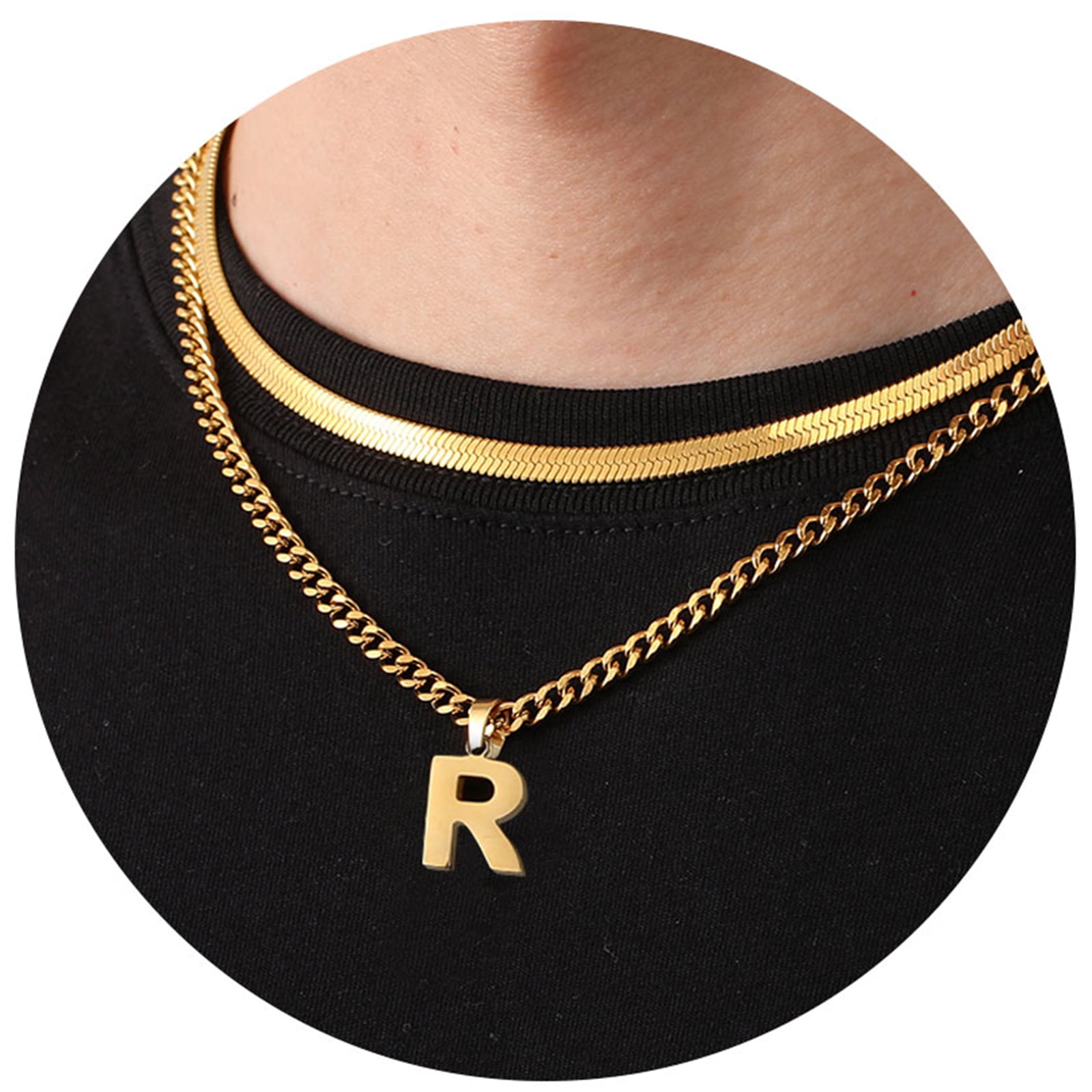 Apsvo 2pcs Men Chain Necklaces,18 Inch Herringbone Link Chain and 20 ...
