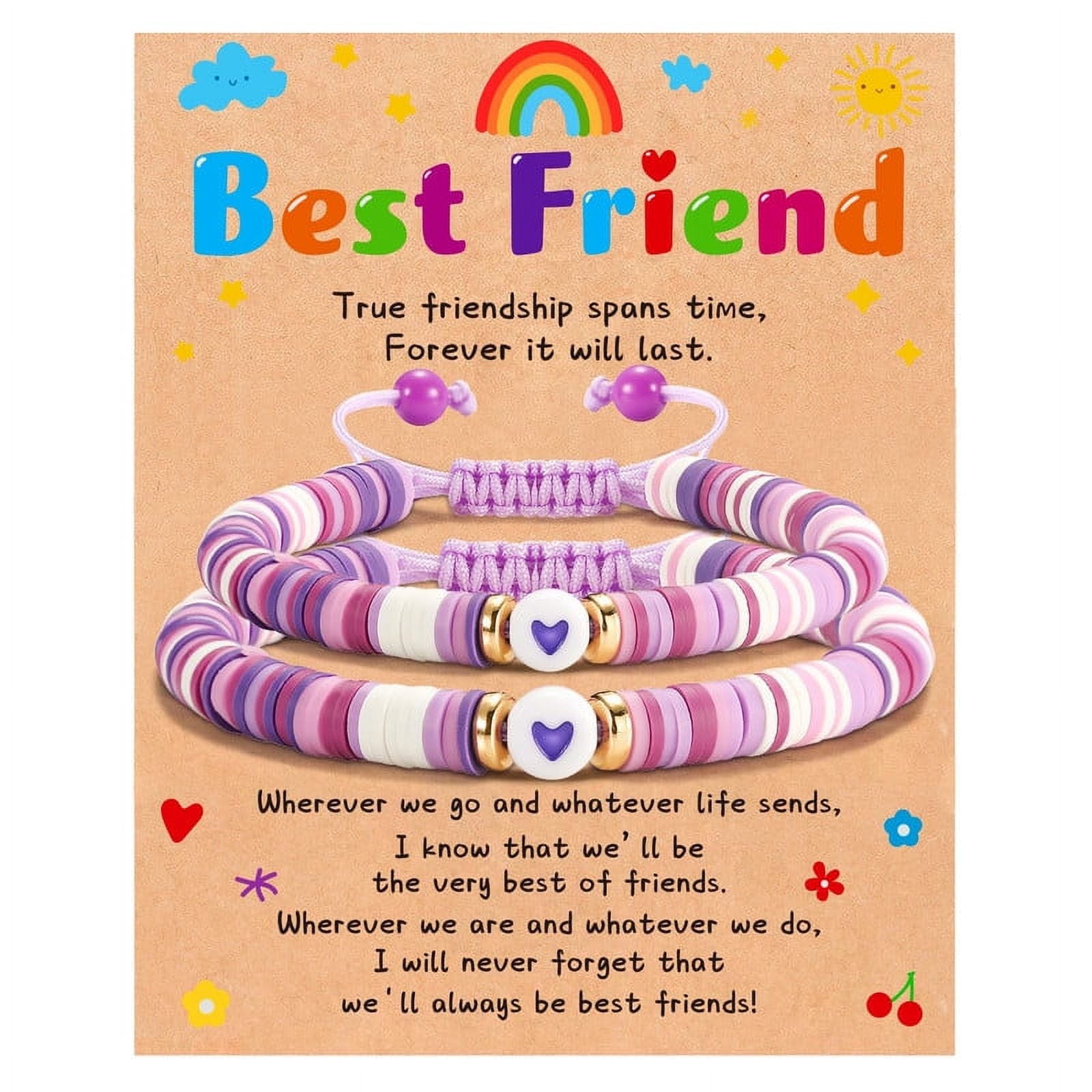 Apsvo Best Friend Friendship Bracelets for 2, BFF Matching Heart ...