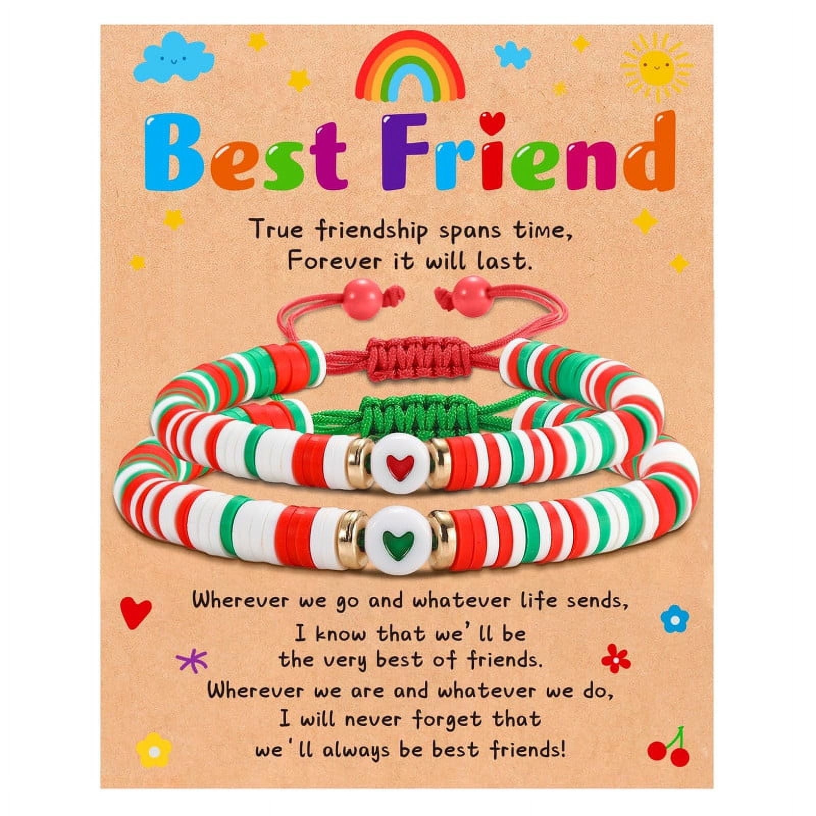 Apsvo Best Friend Friendship Bracelets for 2, BFF Matching Heart ...