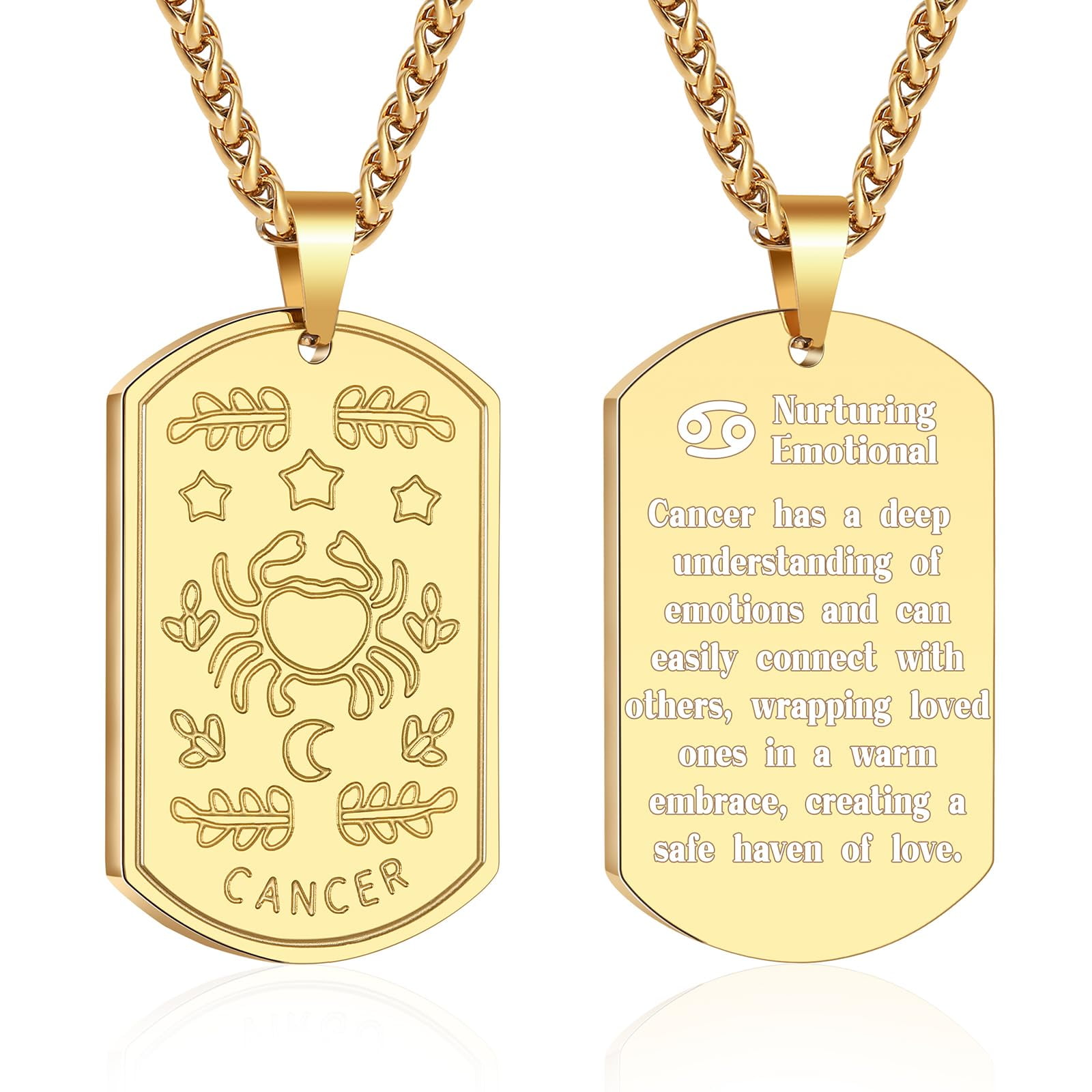 Apsvo Gold Dog Tag Necklace for Men Son Friend Husband Stainless Steel ...