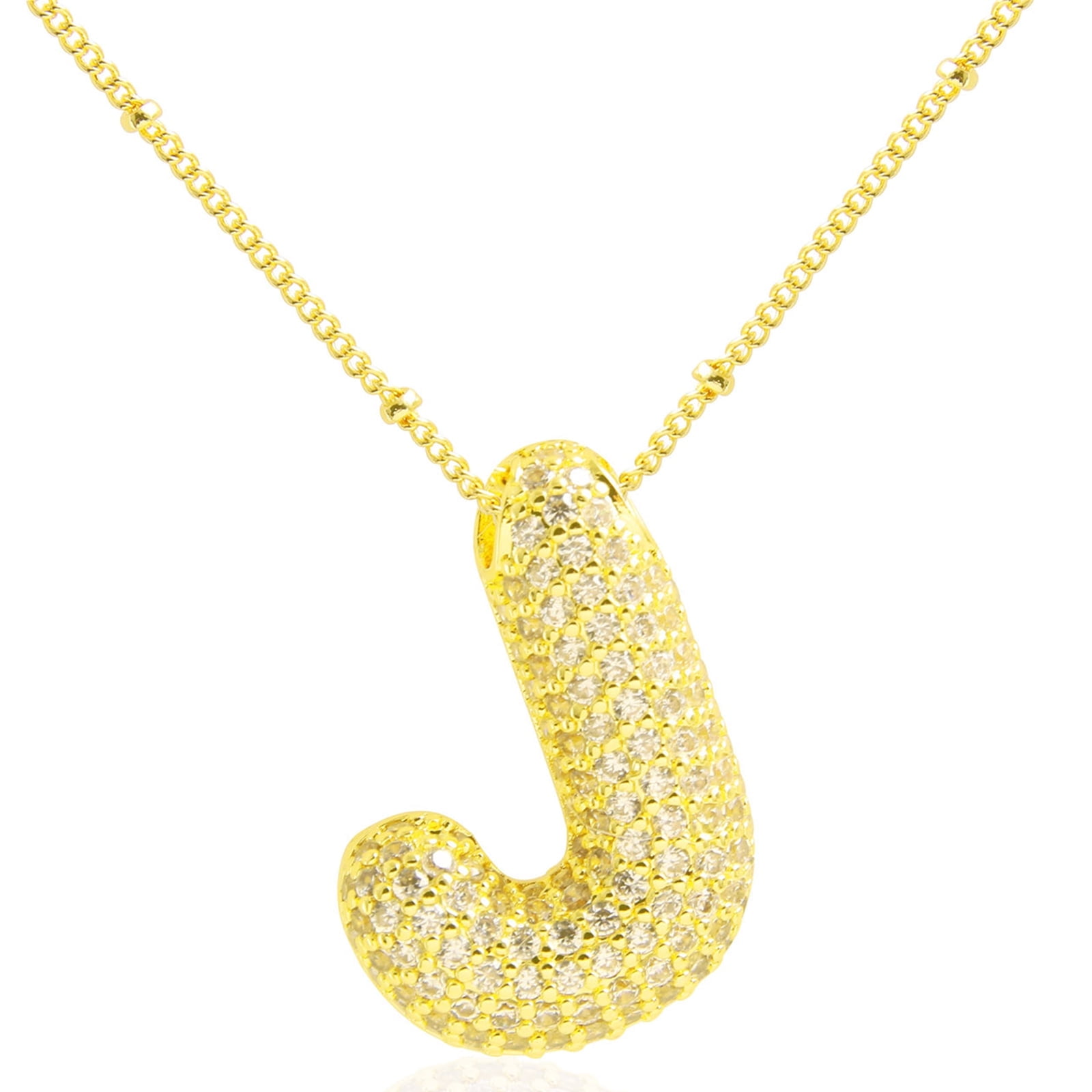 Apsvo Initial Necklaces for Women Gold A-Z Pendant Cubic Zirconia ...