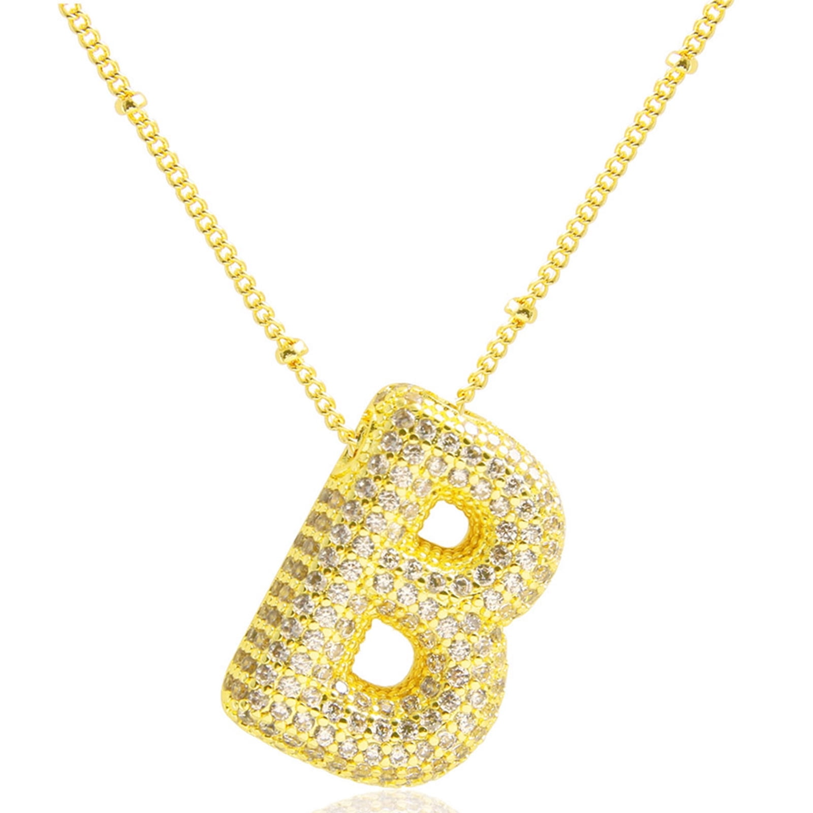 Apsvo Initial Necklaces for Women Gold A-Z Pendant Cubic Zirconia ...