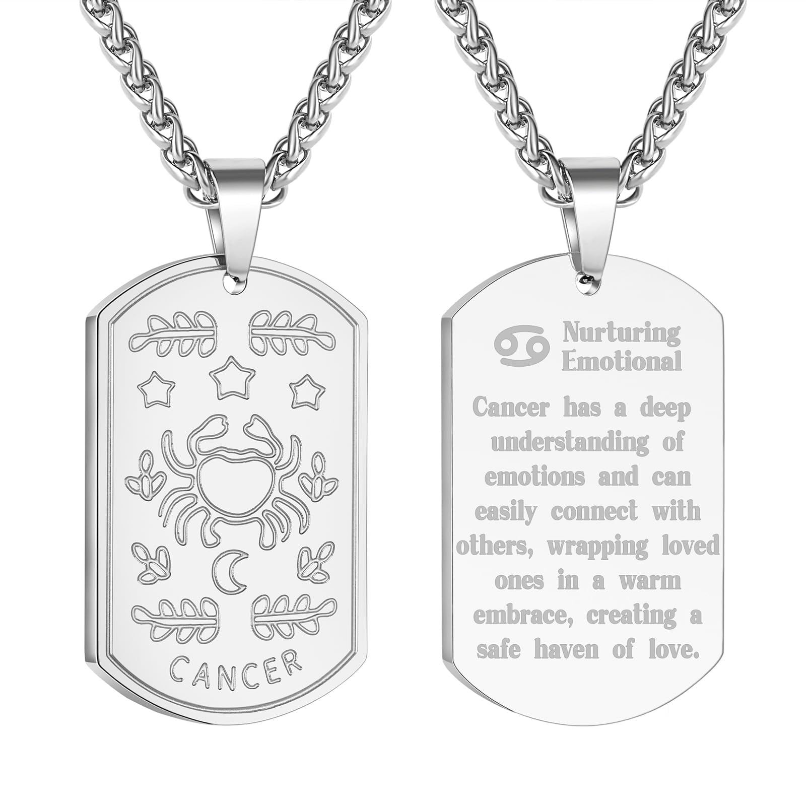 Apsvo Silver Dog Tag Necklace for Men Son Friend Husband Stainless ...