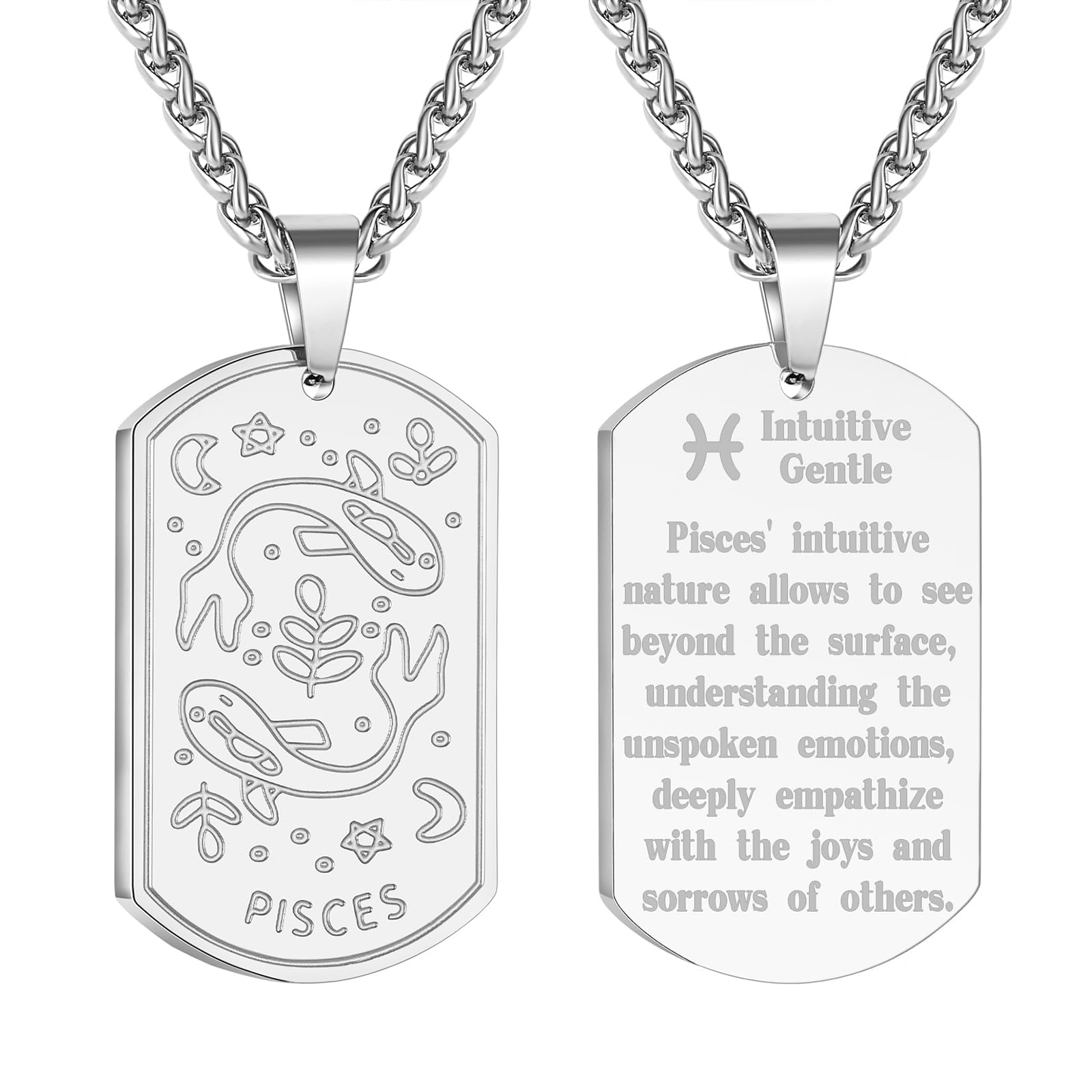 Apsvo Silver Dog Tag Necklace for Men Boys Son Friend Husband Stainless ...
