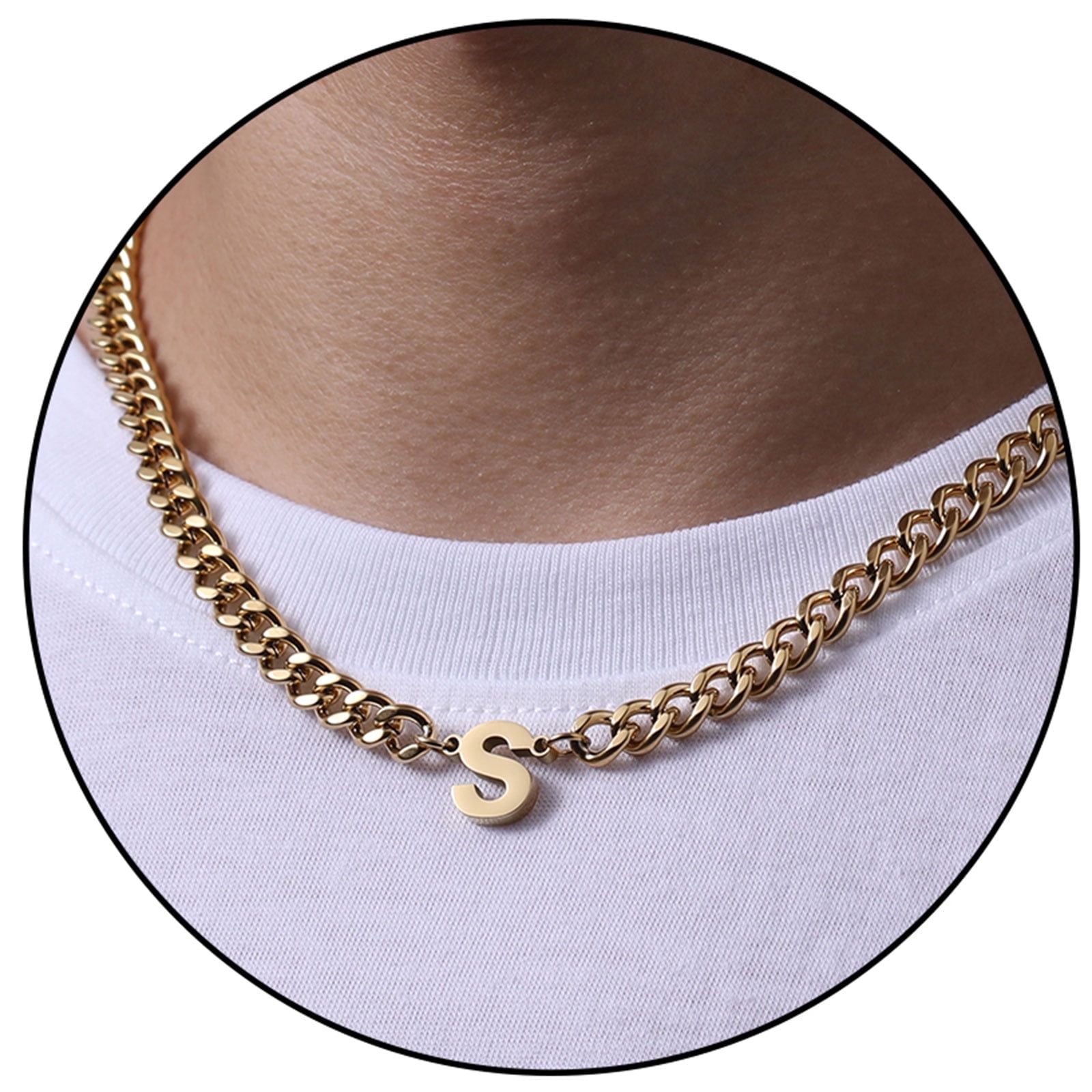 Apsvo Stainless Steel 6.5mm Cuban Curb Link Chain Necklace for Men 18+2 ...