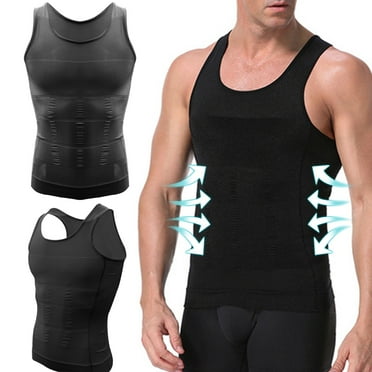 Mens Compression Undershirts Ultra Slimming Body Shaper Belly Control ...